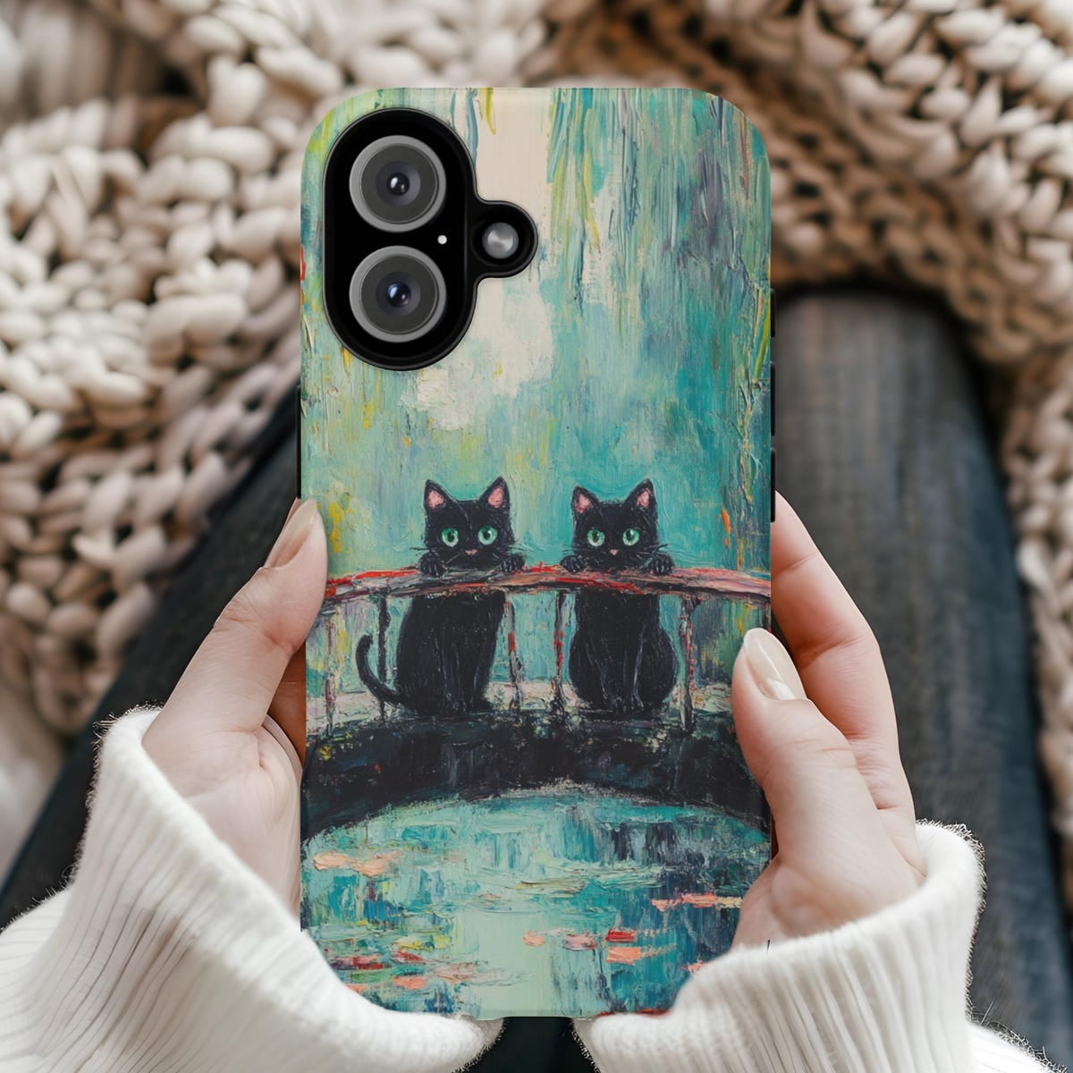 Artistic Black Cat Phone Case with a Sleek and Modern Feline Art Design ...