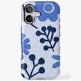 Artistic Blue Floral Design Phone Case iPhone 17 11 12 13 14 15 17 Pro ...