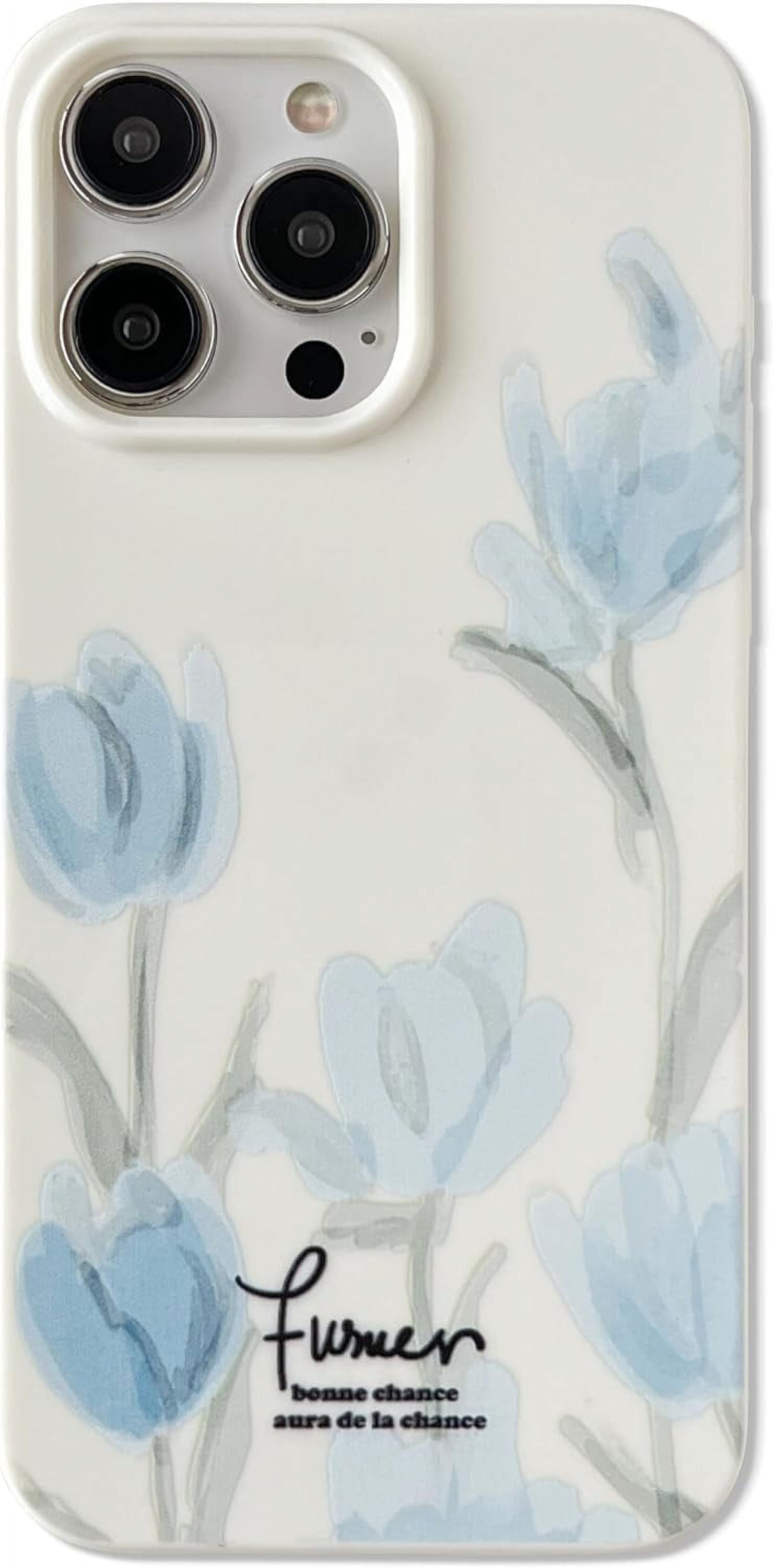 Artistic Blue Tulip Flower Soft Designed for iPhone Case (Beige, for ...