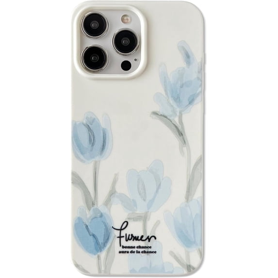 Artistic Blue Tulip Flower Soft Designed for iPhone Case (Beige, for ...