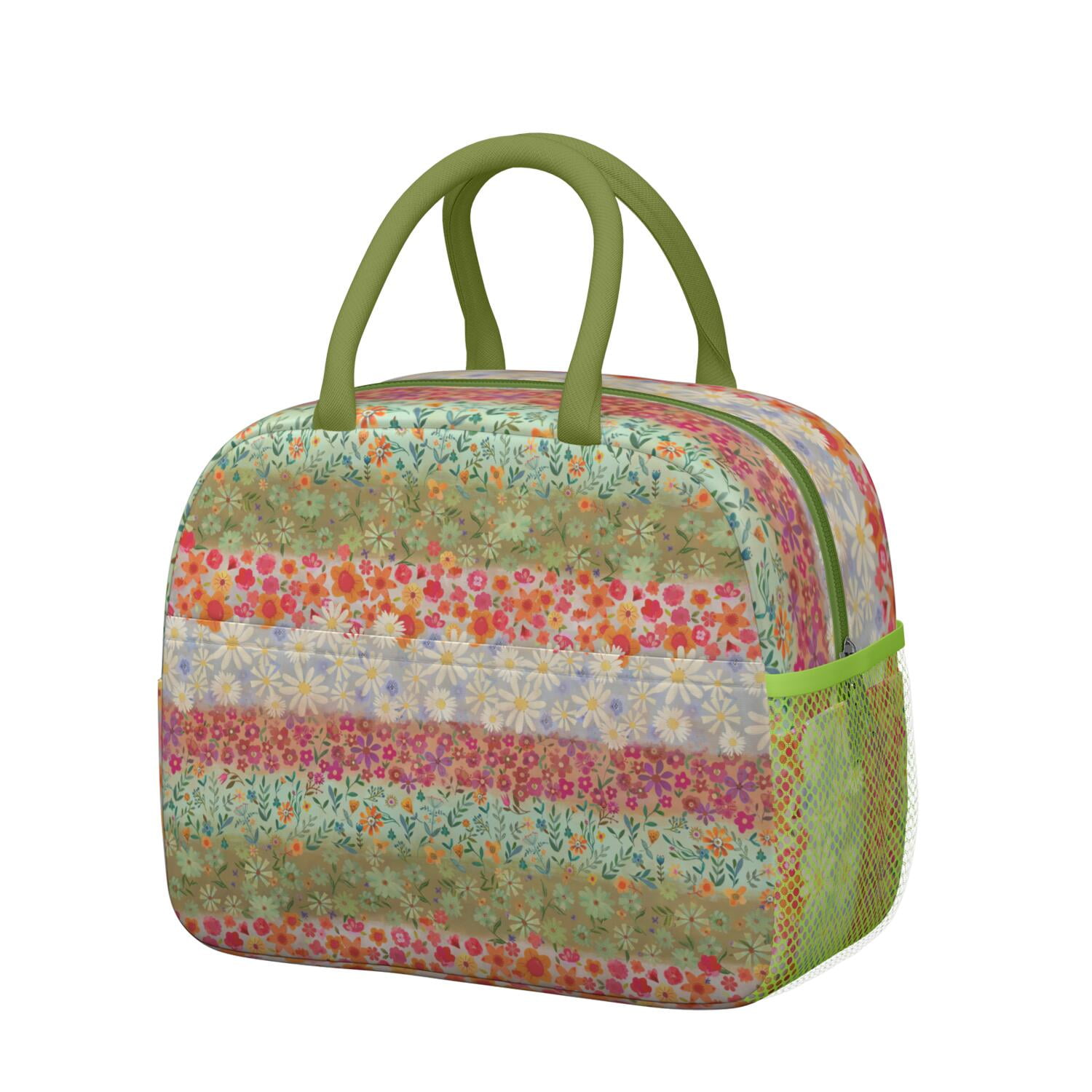 Artistic Bohemian Lunch Tote, Reusable Thermal Bag for Women with ...