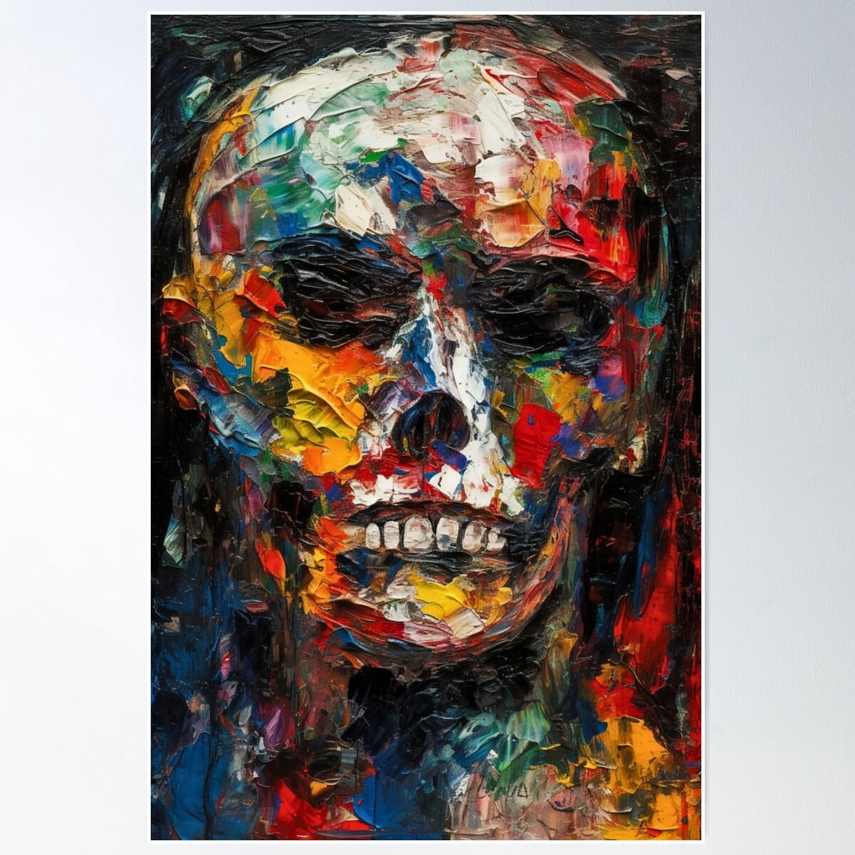 Artistic Bones: Acrylic Modern Art Skeleton Design V.29 Poster Wall Art ...