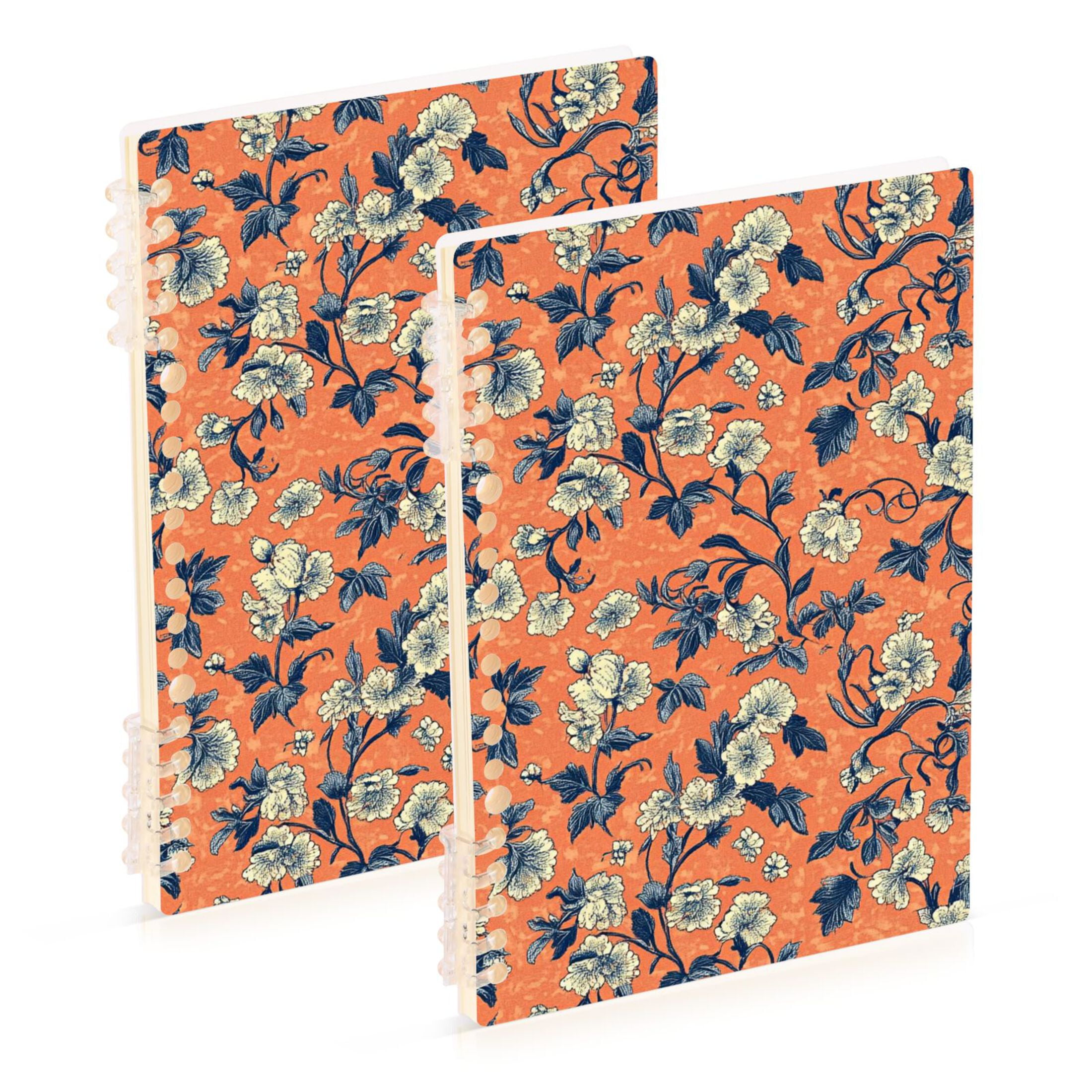 Artistic Botanical Pattern Lined Spiral Journal Notebook 60 Pages A5 College Ruled Journals for ...