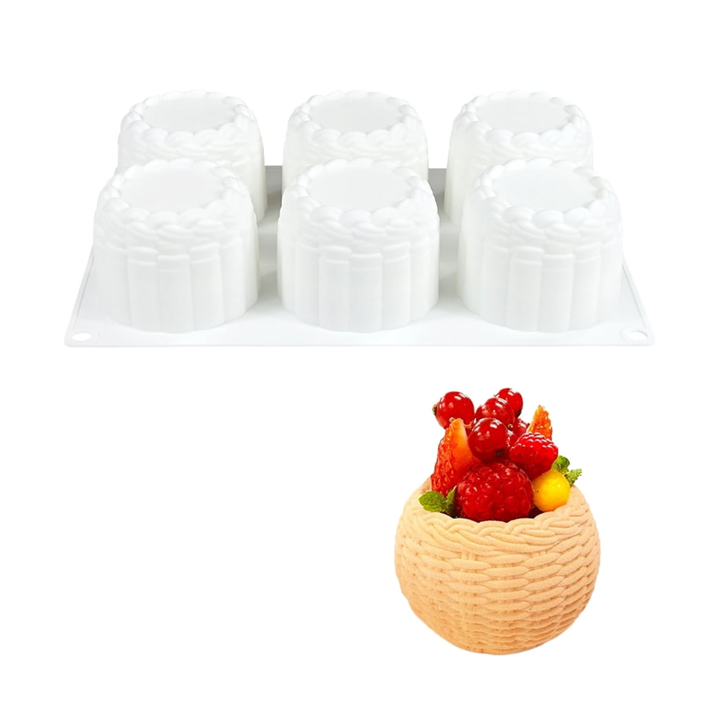 Artistic Braided Basket 6 Unit Silicone Molds For Dessert Candle Baking ...