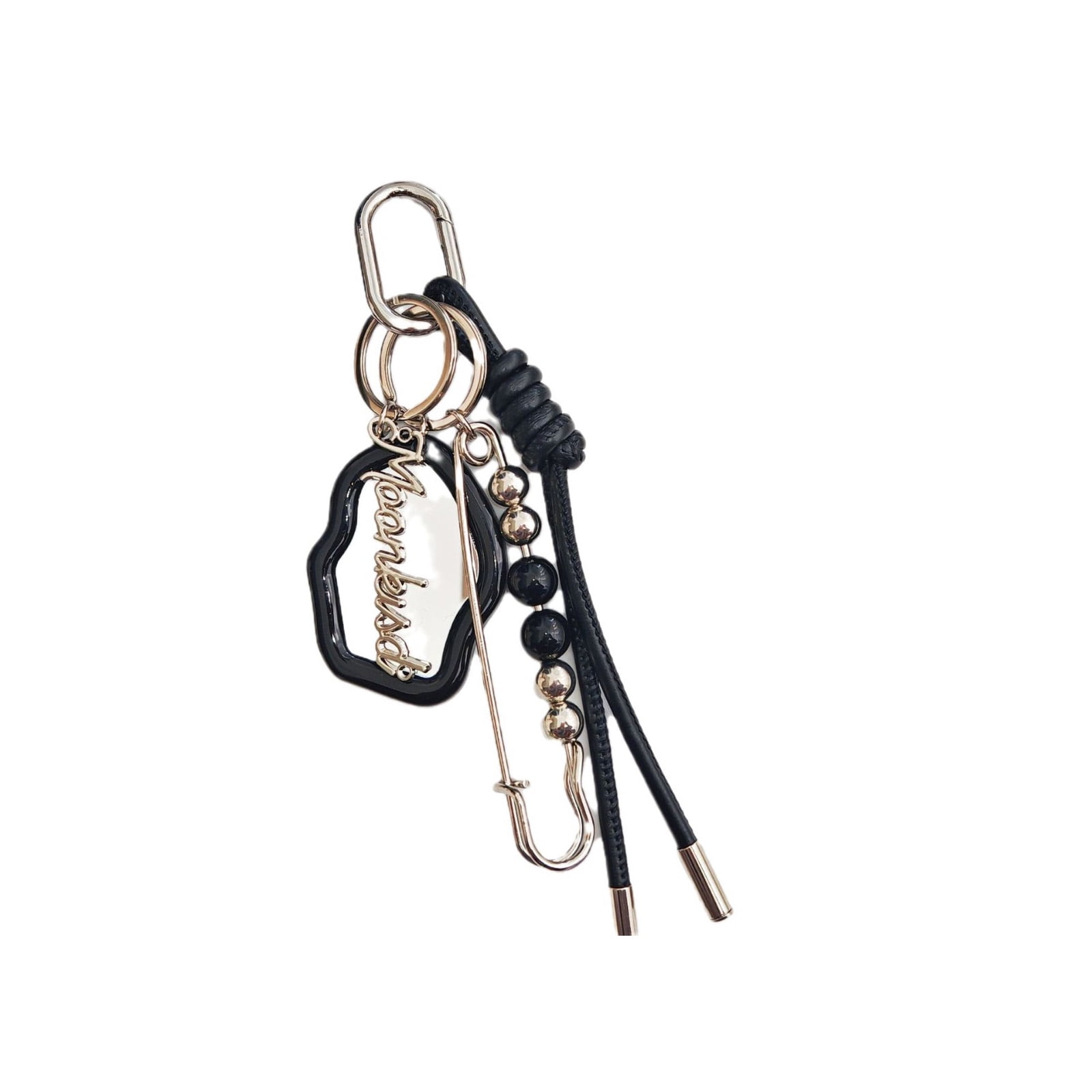 Artistic Braided Rope Keyring with Glass Pendant Handmade Keyring Charm ...