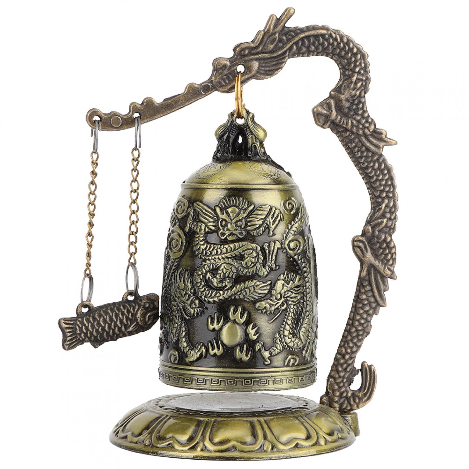 Artistic Bronze Dragon Lock Bell, Electroplated Finish, Ancient Style ...