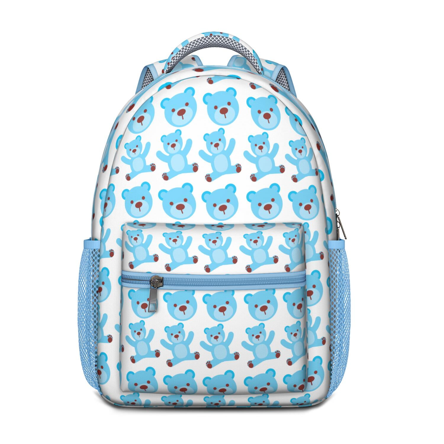 Artistic Brown Bear Pattern Backpack – Cute Polar Bear Cartoon Print ...