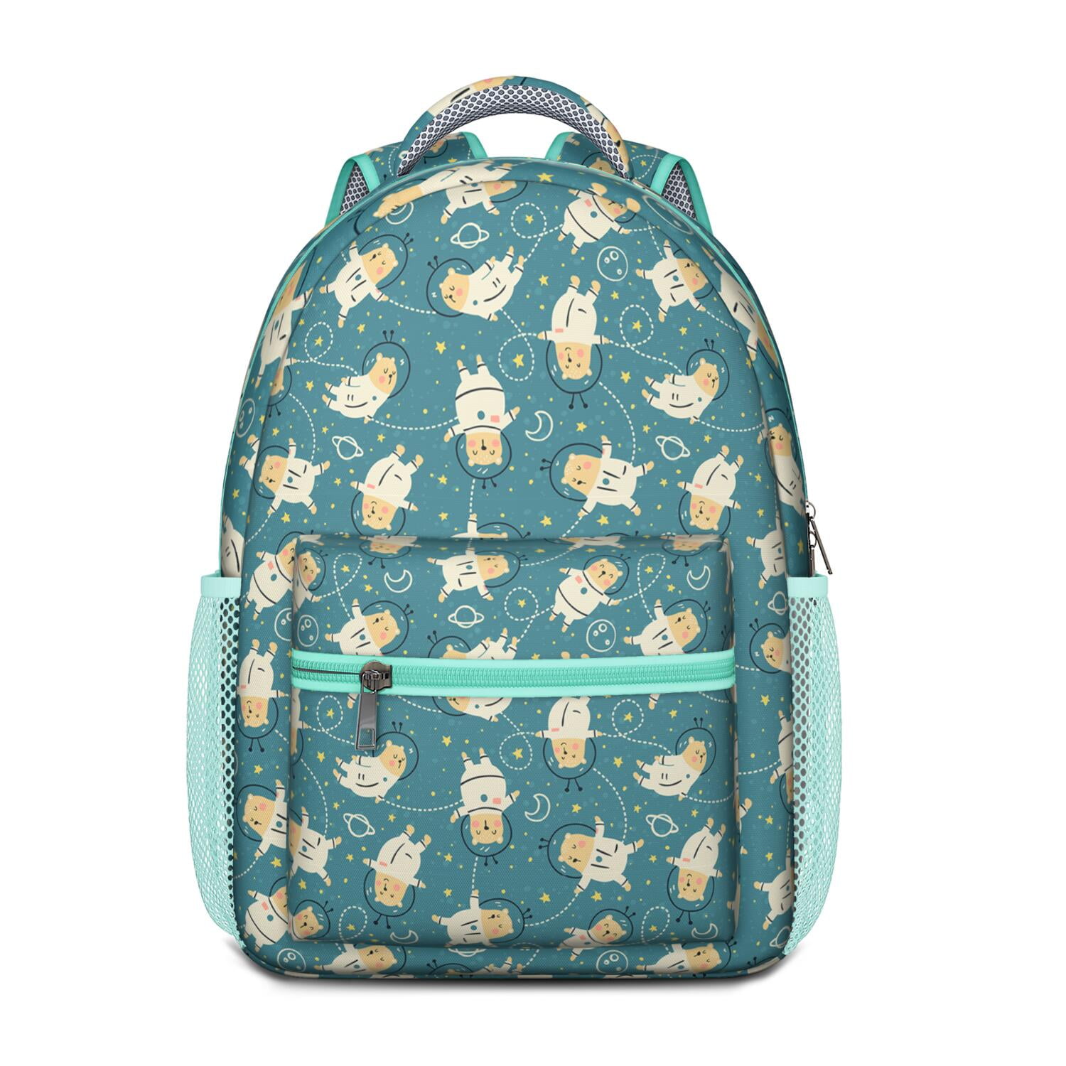 Artistic Brown Bear Pattern Backpack – Cute Polar Bear Cartoon Print ...