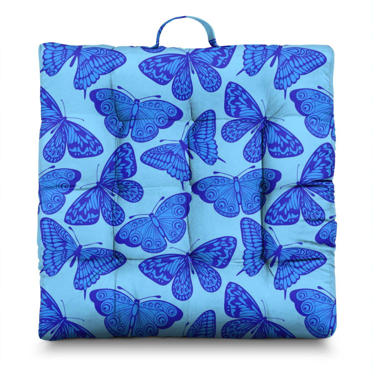 Artistic Butterfly Illustration Floor Pillow Oversized Square Seat with ...