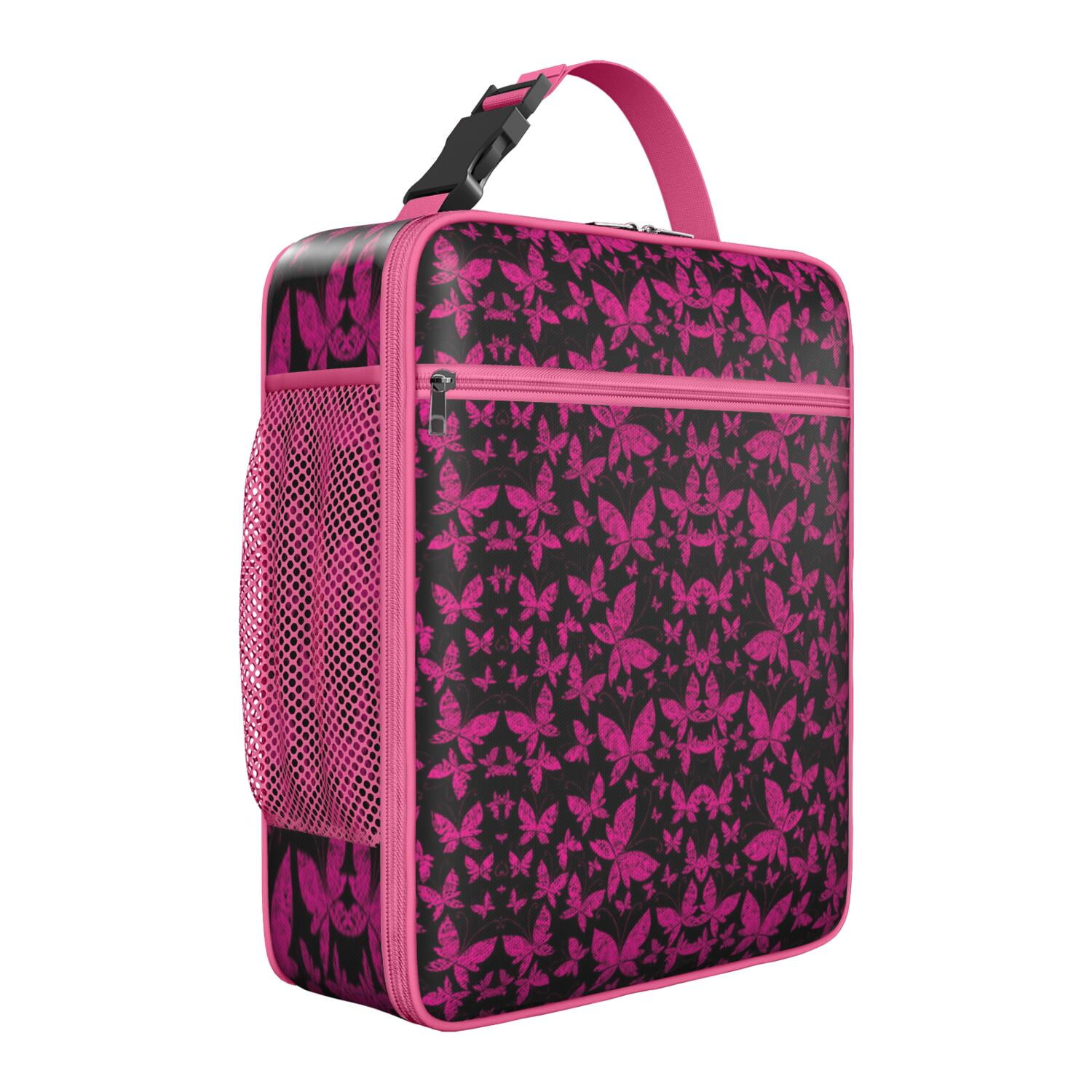 Artistic Butterfly Lunch Box Bag with Floral Pattern, Colorful ...