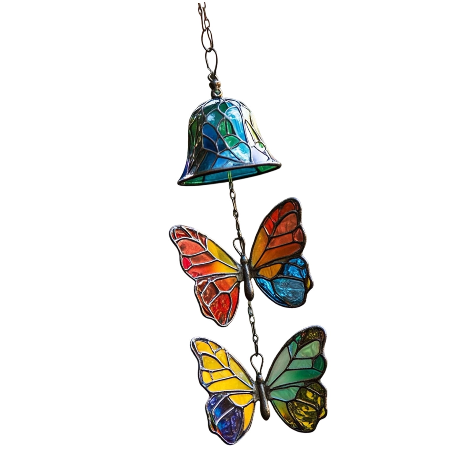 Artistic Butterfly Wind Chimes Decoration Enhancing Outdoor Area Tree ...