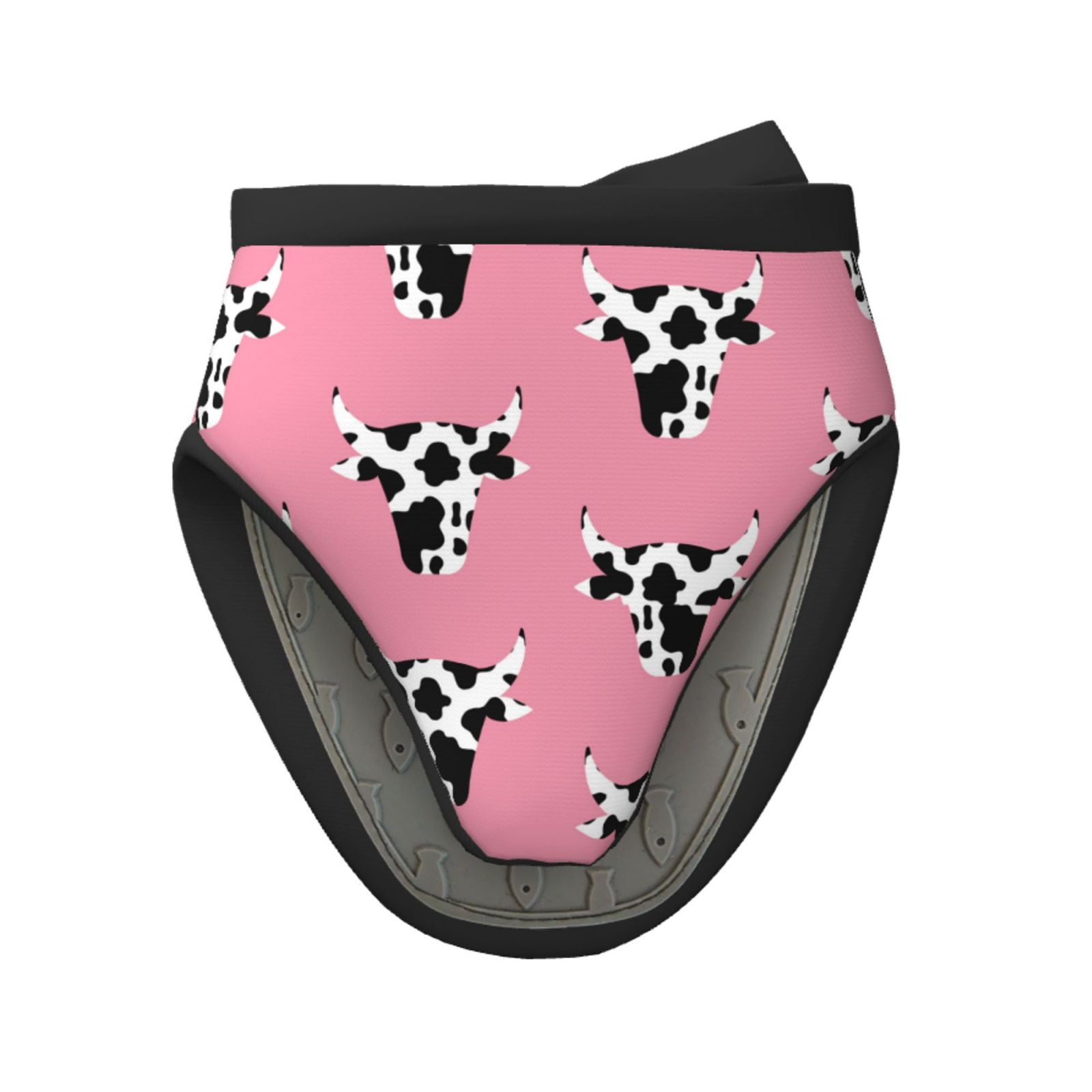 Artistic Cartoon Cow Print Head Oven Mitts Heat Resistant, Soft Lining ...