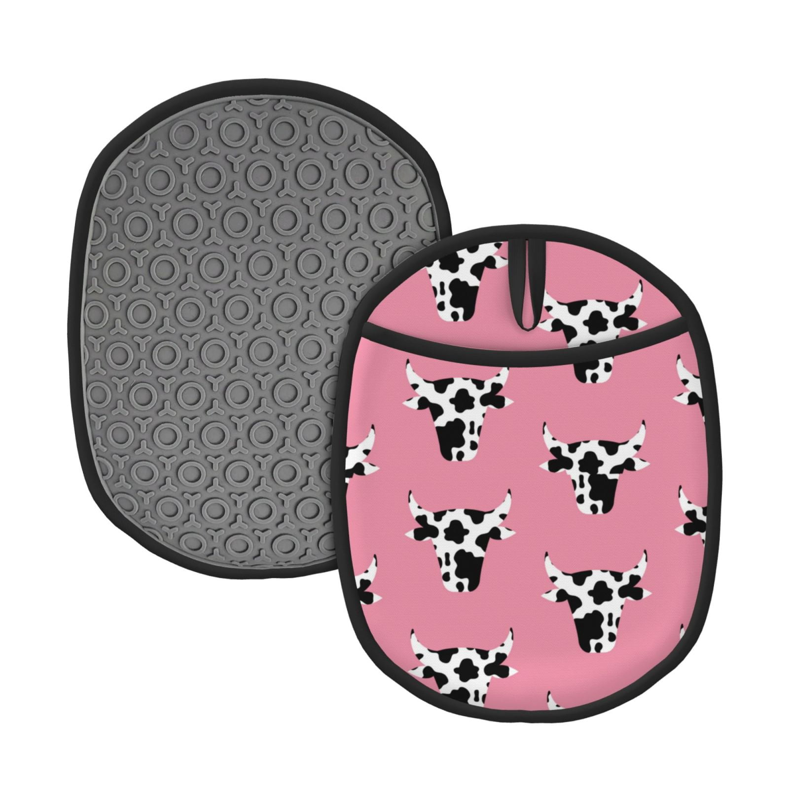 Artistic Cartoon Cow Print Head Pot Holders for Kitchen - Heat ...