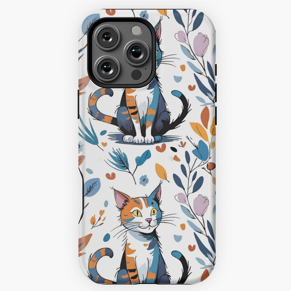 Artistic Cat on Branch Woodland Pattern Phone Case Compatible iPhone 17 ...