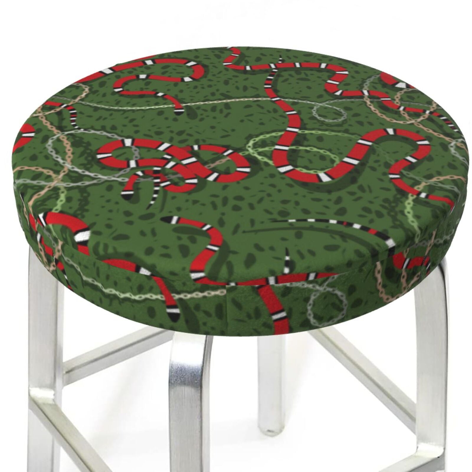 Artistic Chain Red Funny Snake Bar Stool Covers - Stretch Round Seat ...