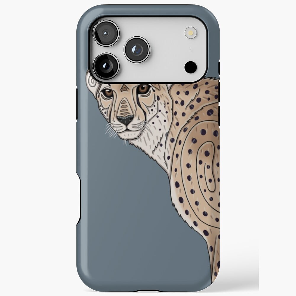 Artistic Cheetah Portrait Feline Artwork for iPhone Case 11 to 17 Pro ...