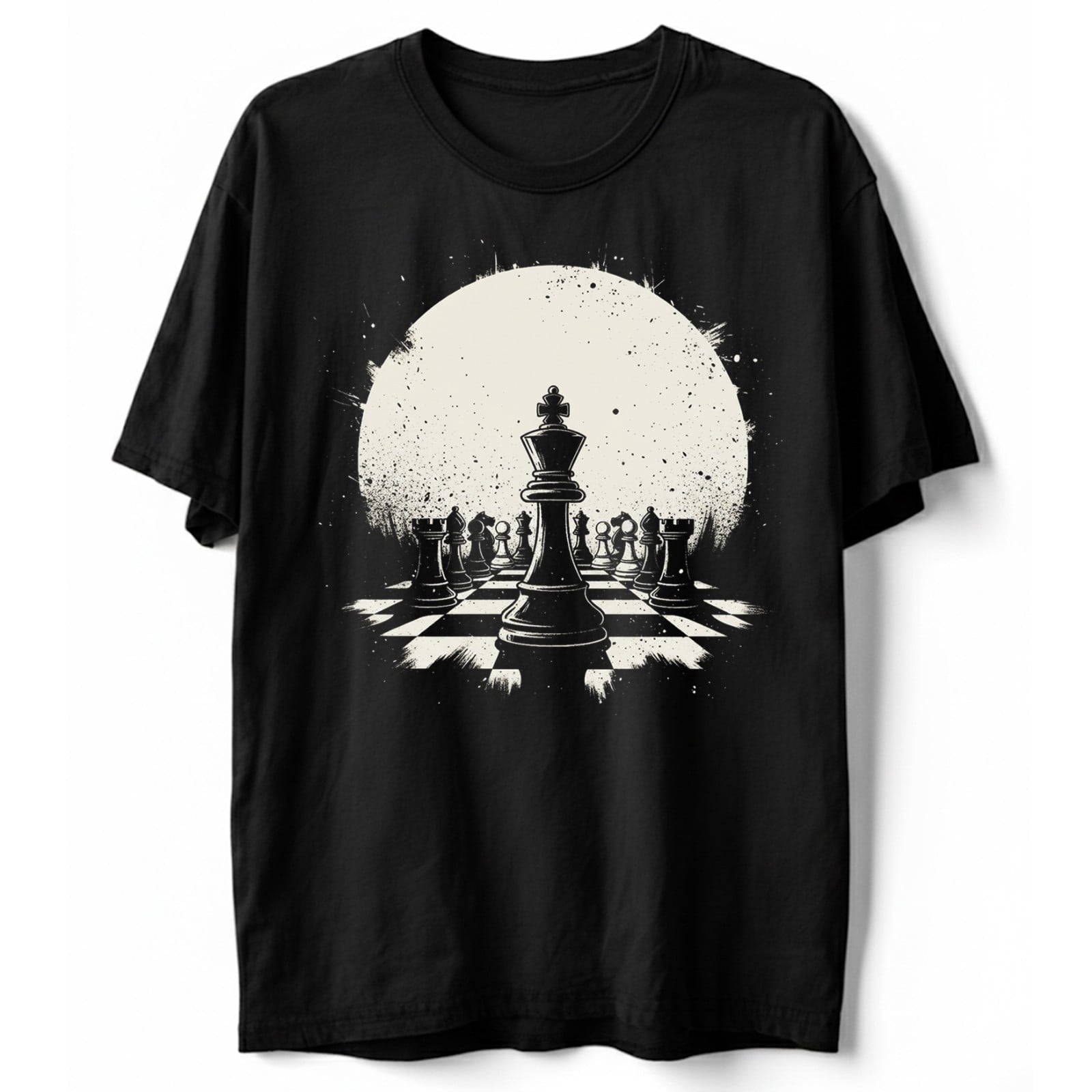 Artistic Chess King T-Shirt Abstract Sketch Chessboard Game Player Gift ...