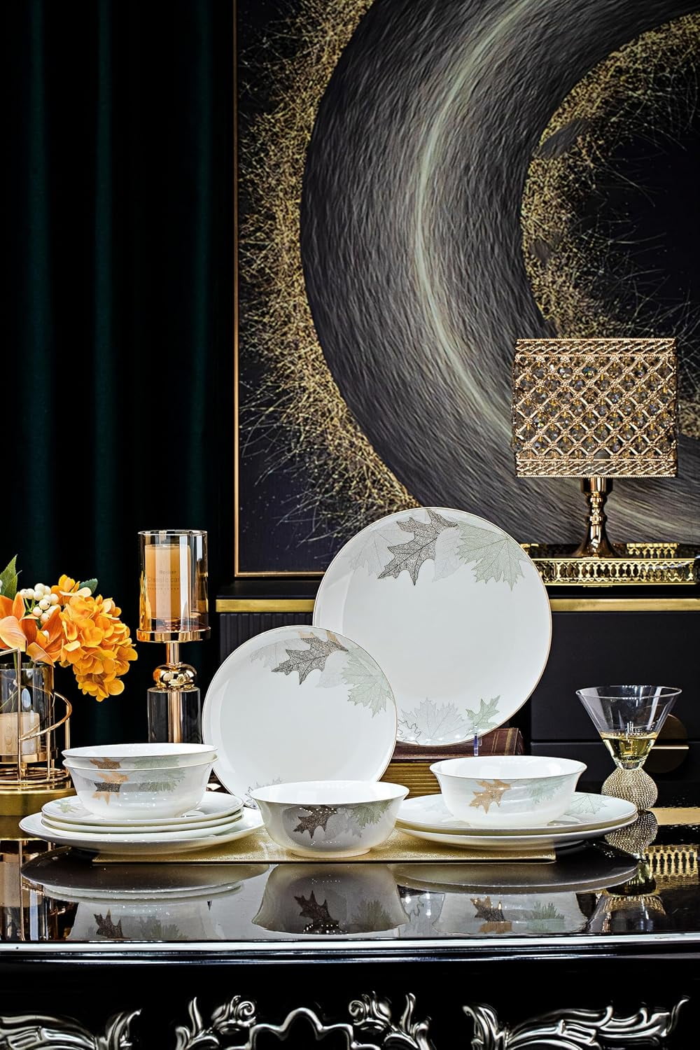 Artistic China Dinnerware Set with Gild, Refractory Bone China Dishes ...