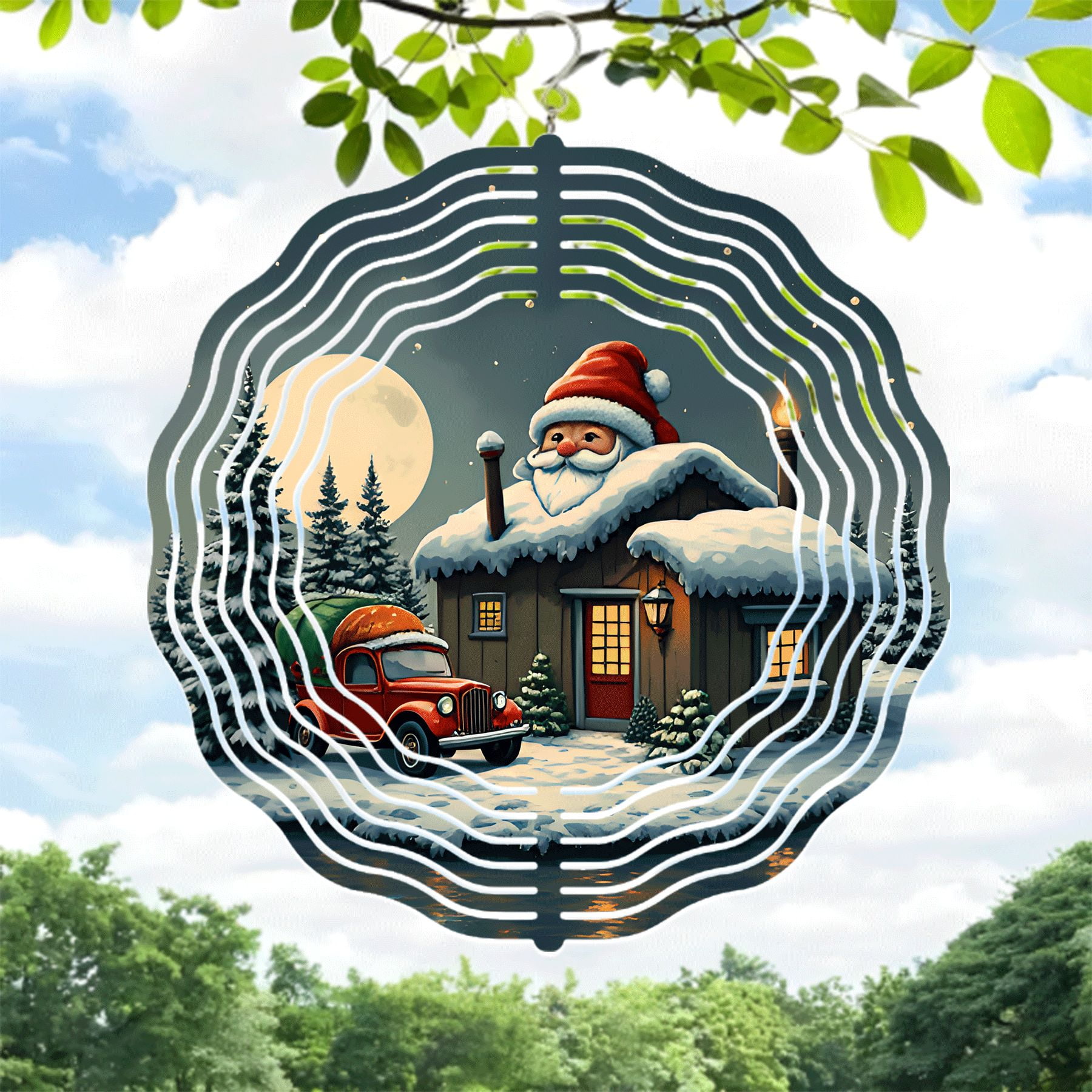 Artistic Circular Metal Wind Spinner with Concentric Pattern - Perfect ...