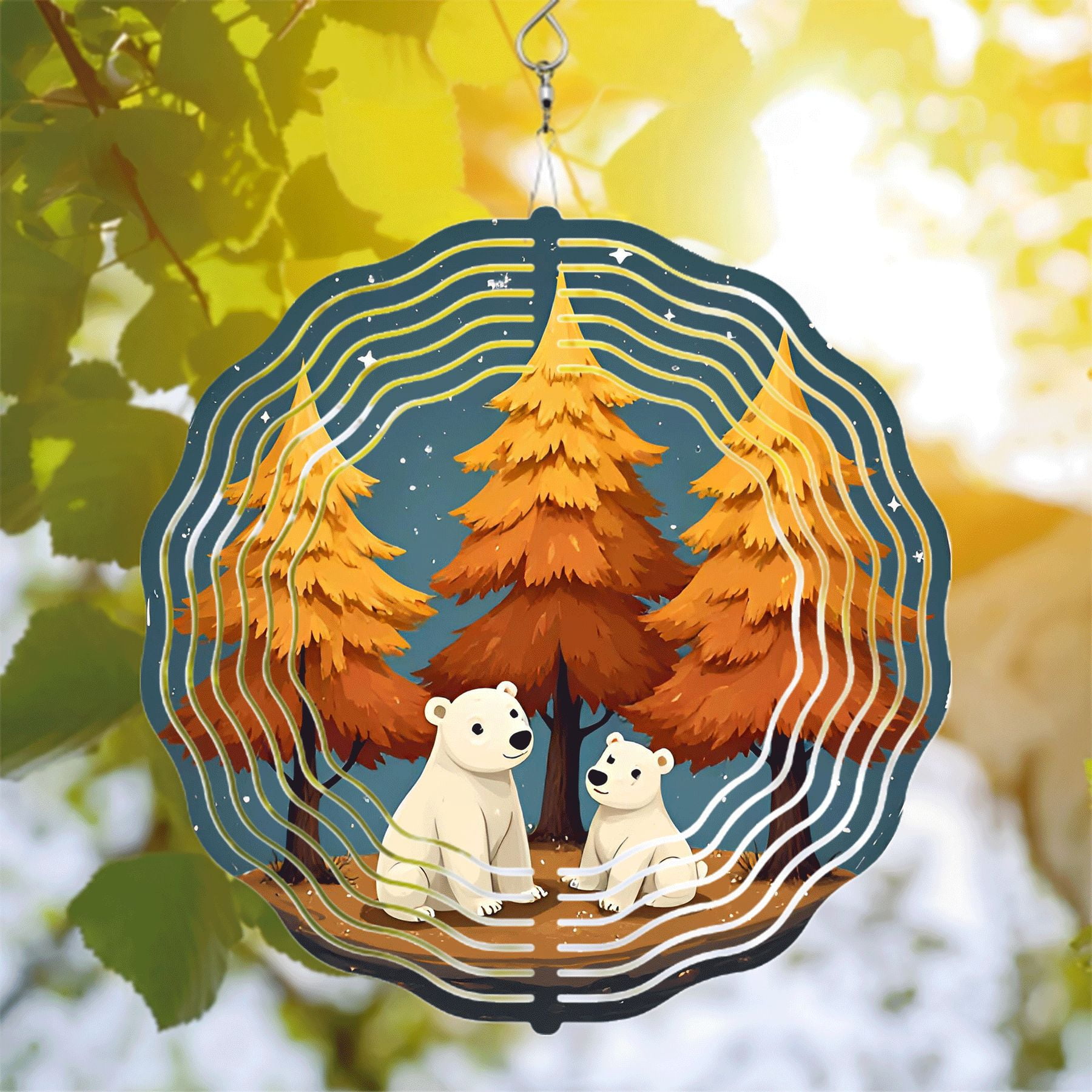 Artistic Circular Metal Wind Spinner with Concentric Patterns - Unique ...