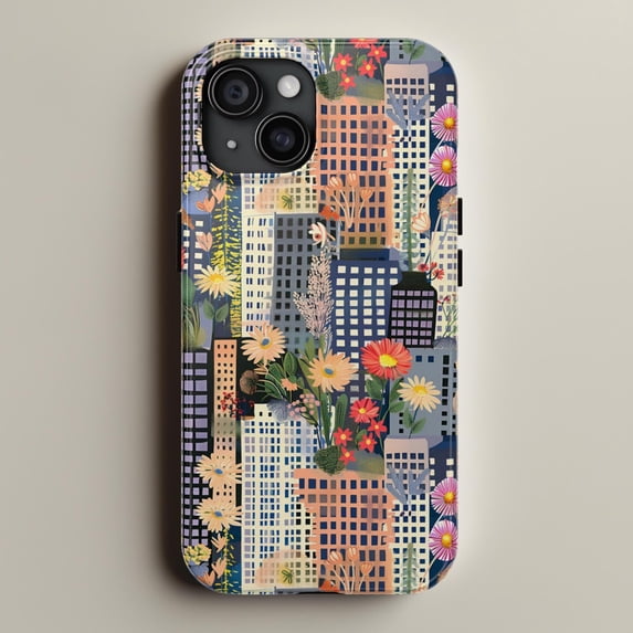 Artistic Cityscape Floral Collage Phone Case iPhone 17 to 11 Pro Max ...