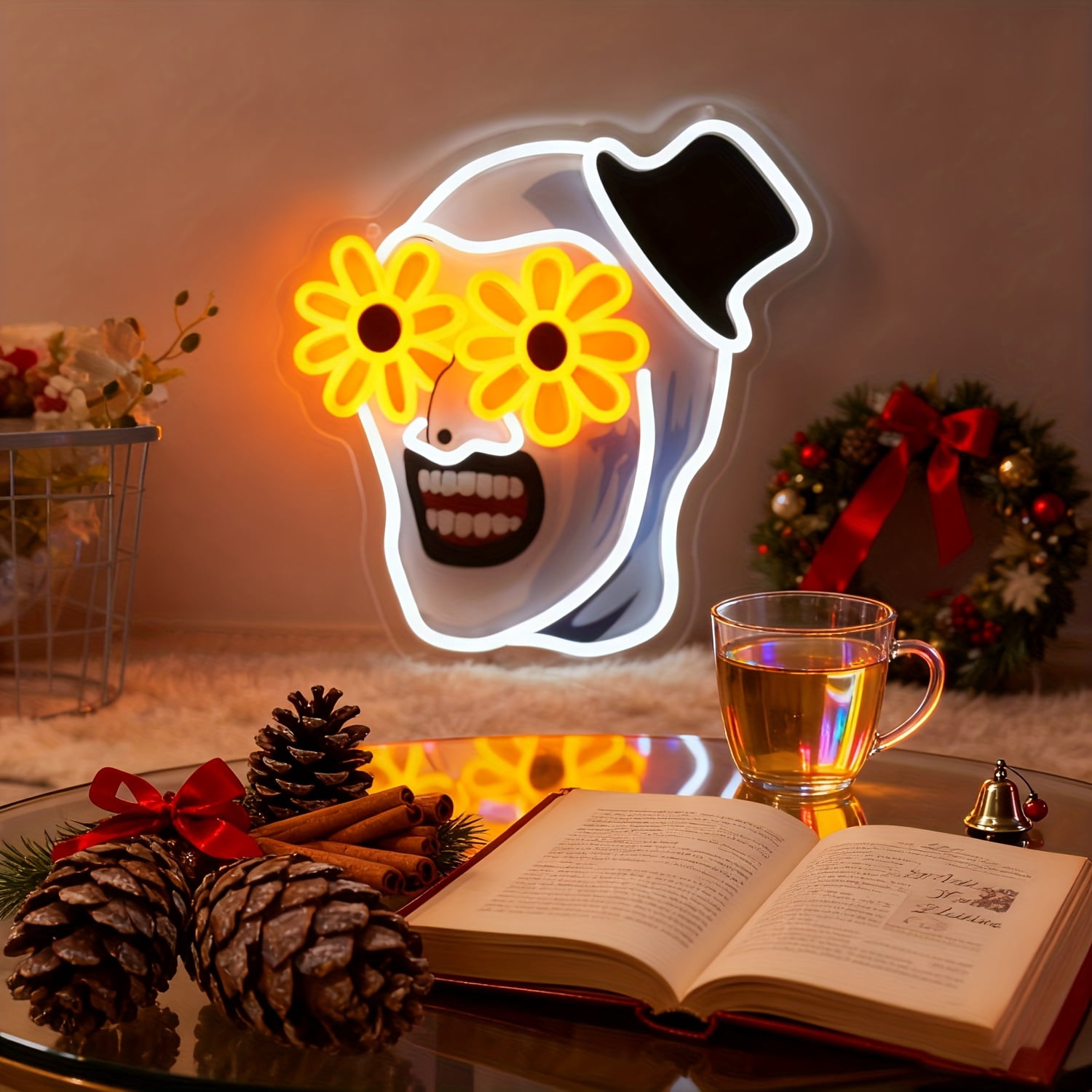 Artistic Clown Neon LED Lights - Terrifying Neon Signs, Dimmable And ...