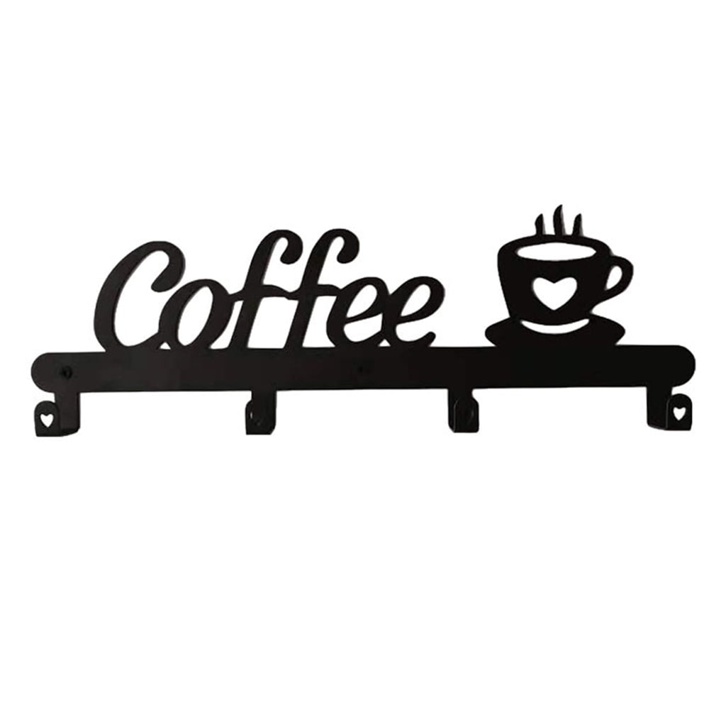 Artistic Coffee Mug Holder Wall Mounted Coffee Cup Rack Holds 4 Cups ...