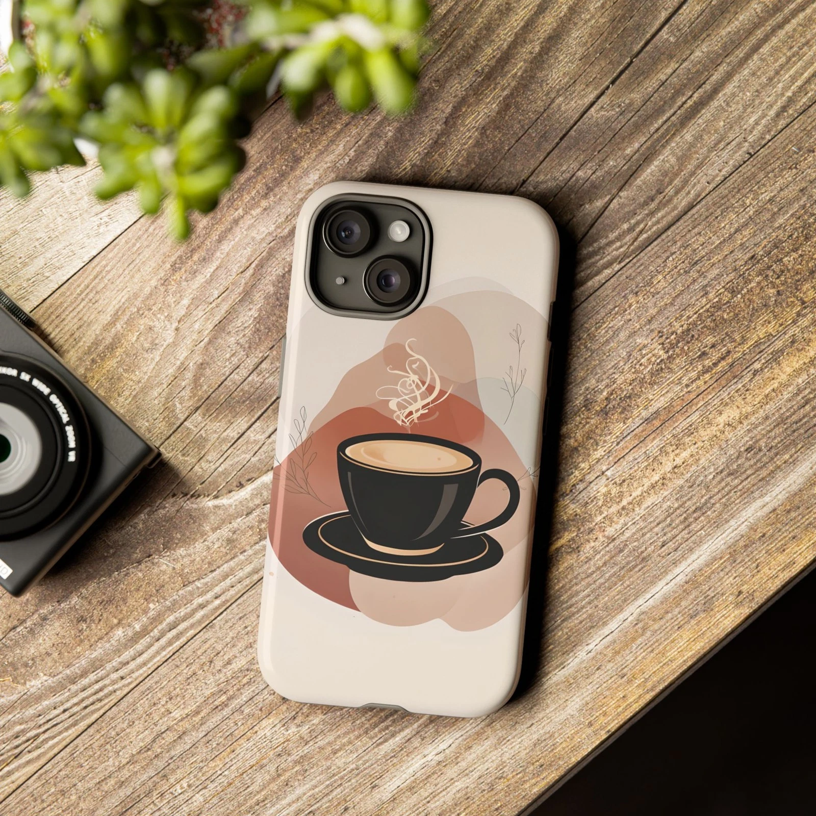 Artistic Coffee Theme Style Protective Case for iPhone 11 12 13 14 15 ...