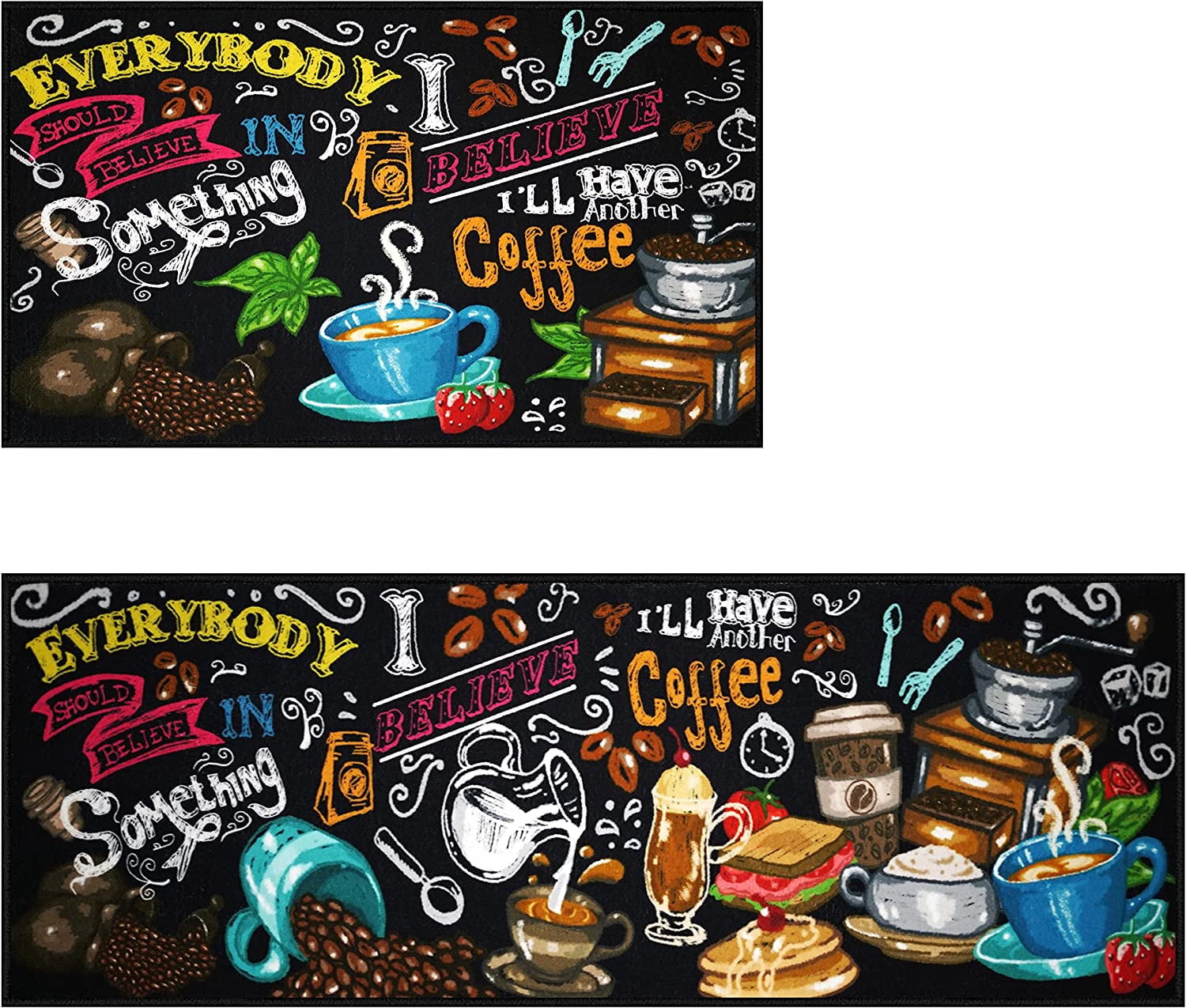 Artistic and Colorful Kitchen Rugs Kitchen Mats for Floor Non Slip ...