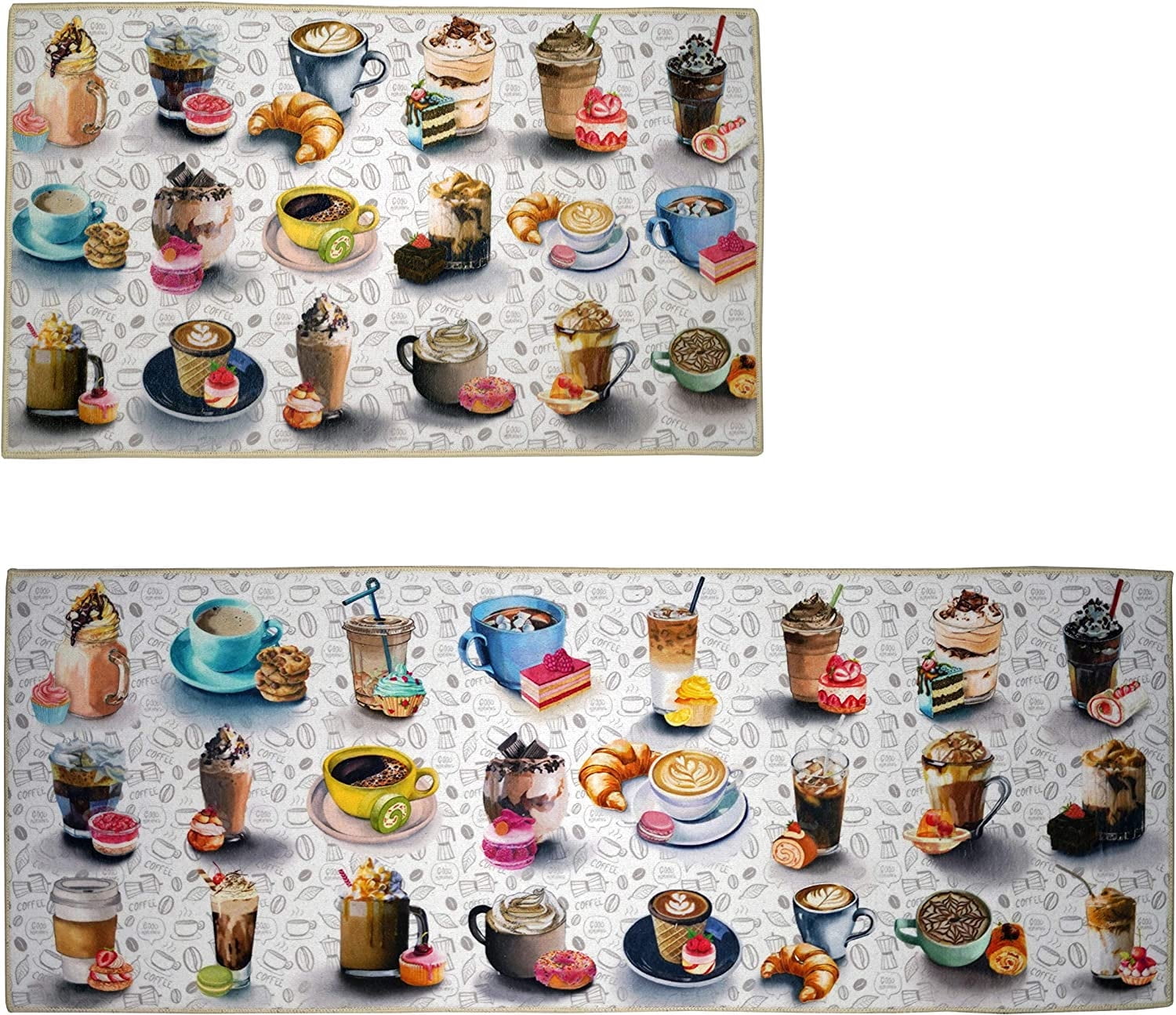 Artistic and Colorful Kitchen Rugs Kitchen Mats for Floor Non Slip ...