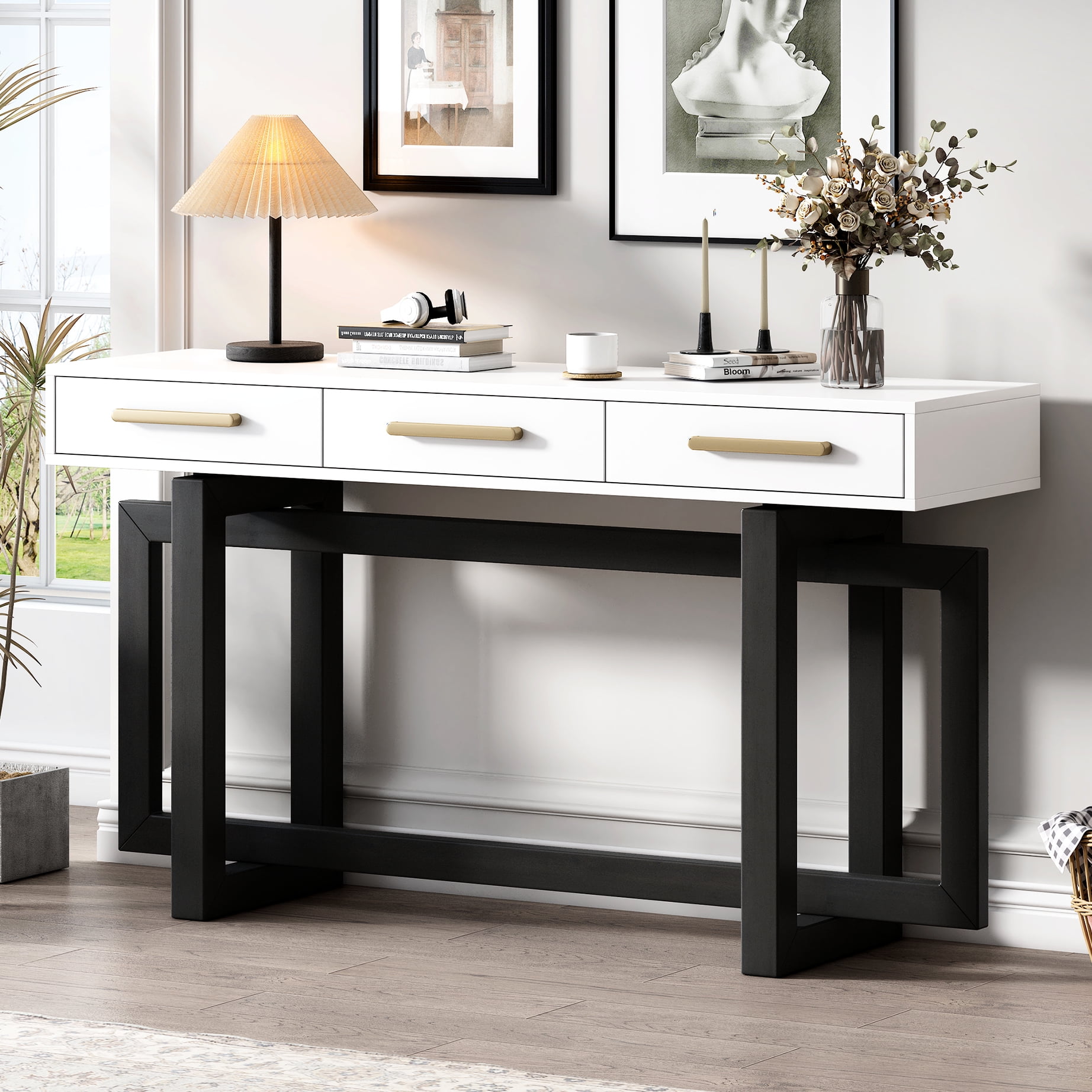 Artistic Console Table With 3 Organization Functionality, For Living ...