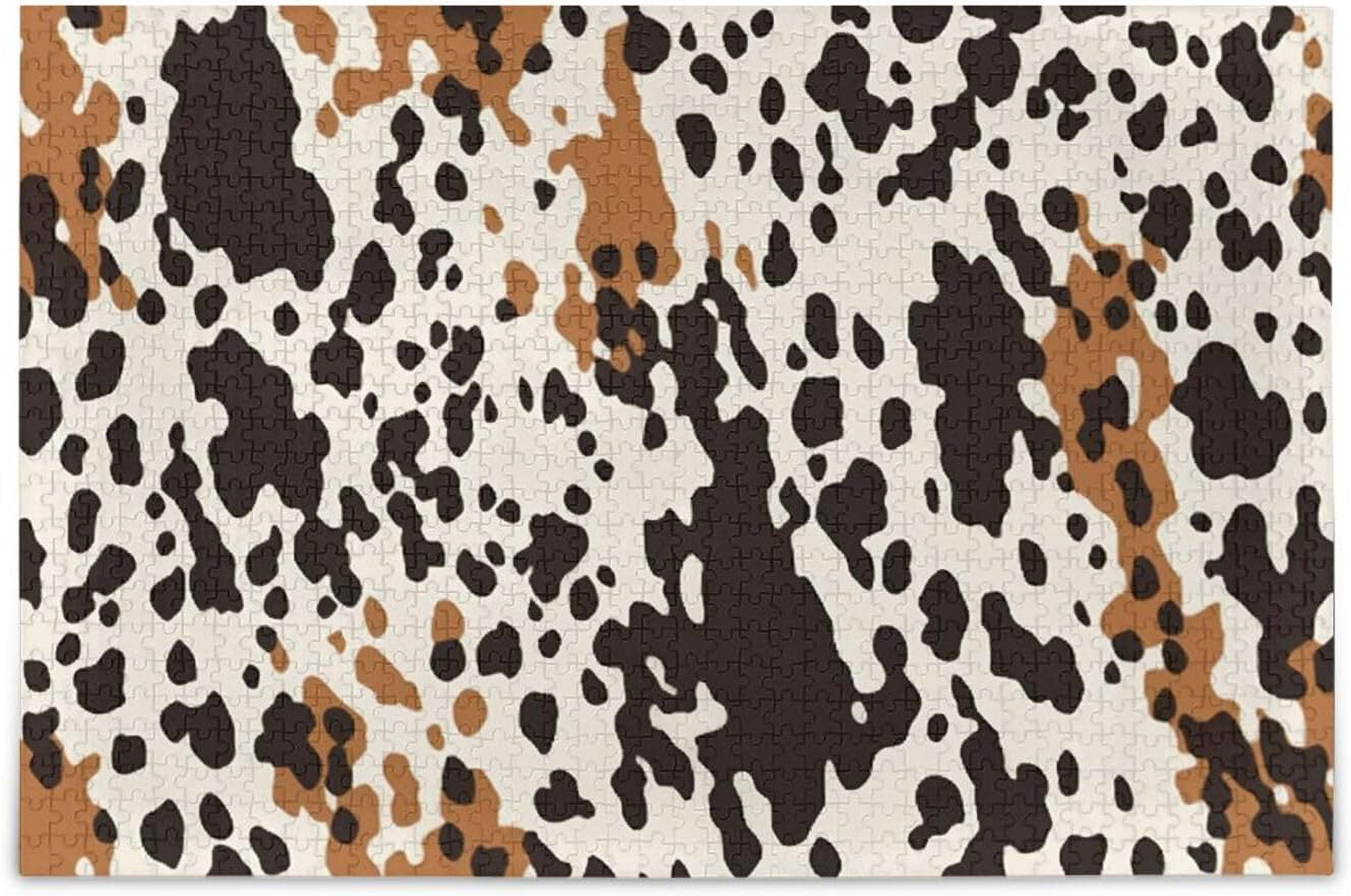 Artistic Cow Print Puzzle 500 Pieces - Wooden Jigsaw Puzzles for Family ...