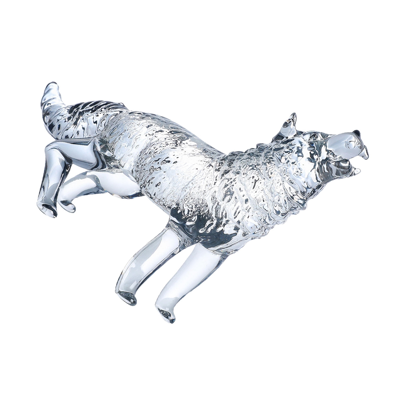 Artistic Crystals Glass Wolf Figurine Beautifully Howlings Wolf Statue ...