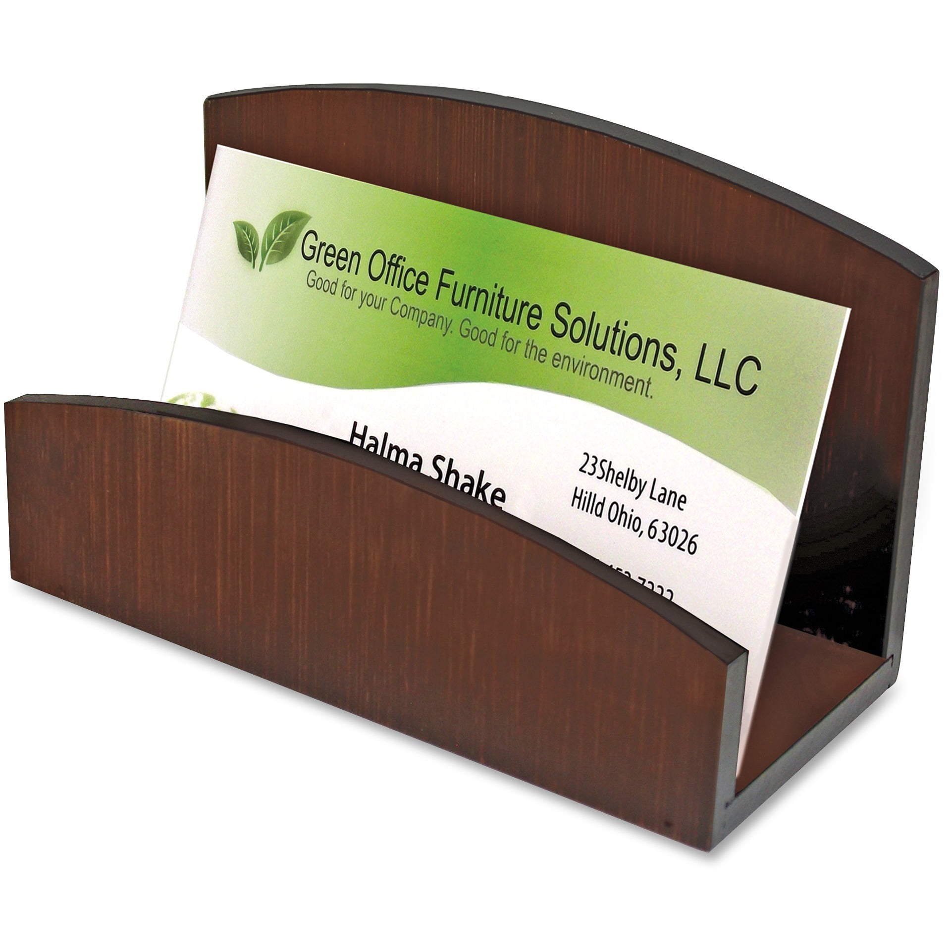 Artistic Curves Collection - Business card holder 1.5 in - bamboo ...