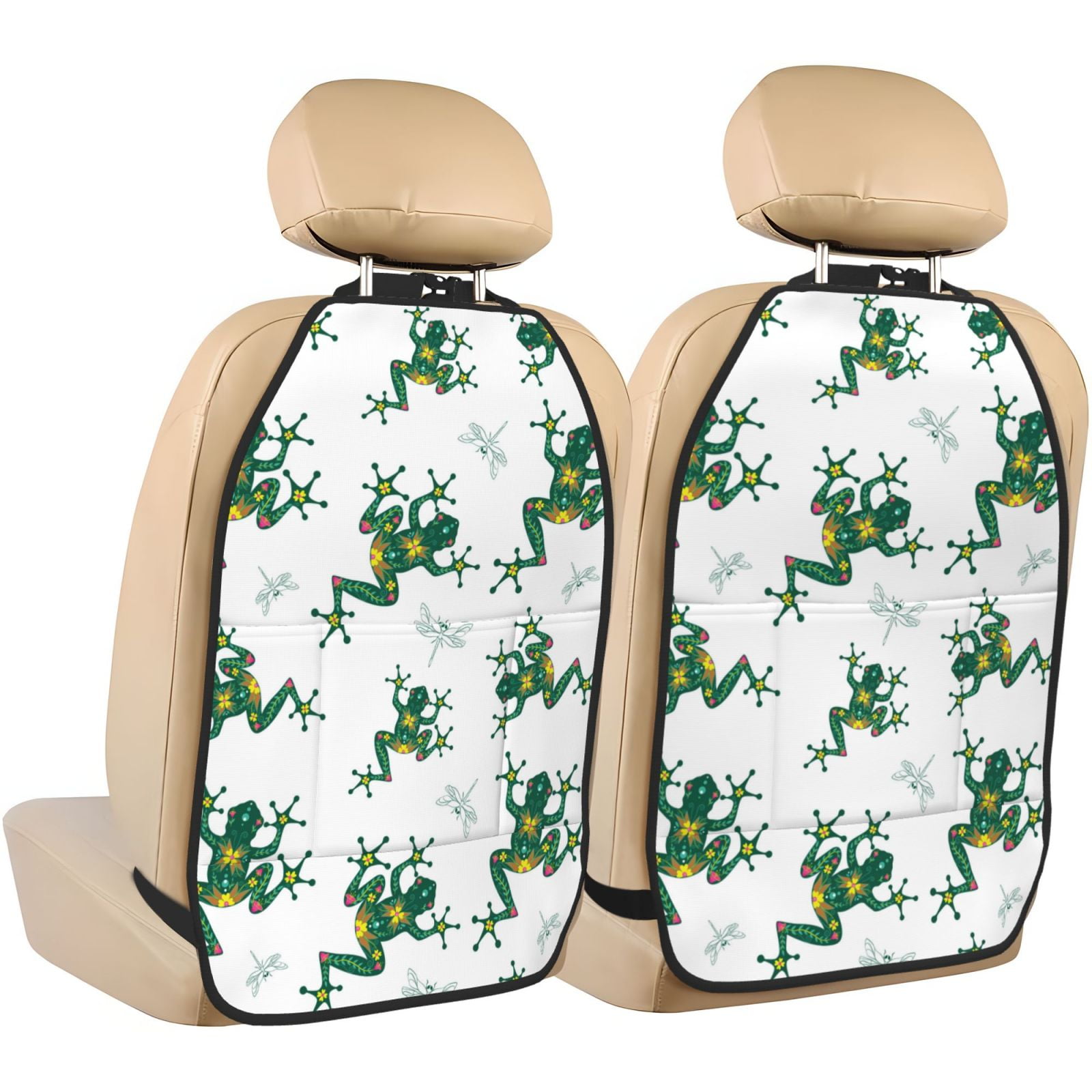 Artistic Cute Frog Dragonfly Mats Back Seat Protectors, Car Seat ...