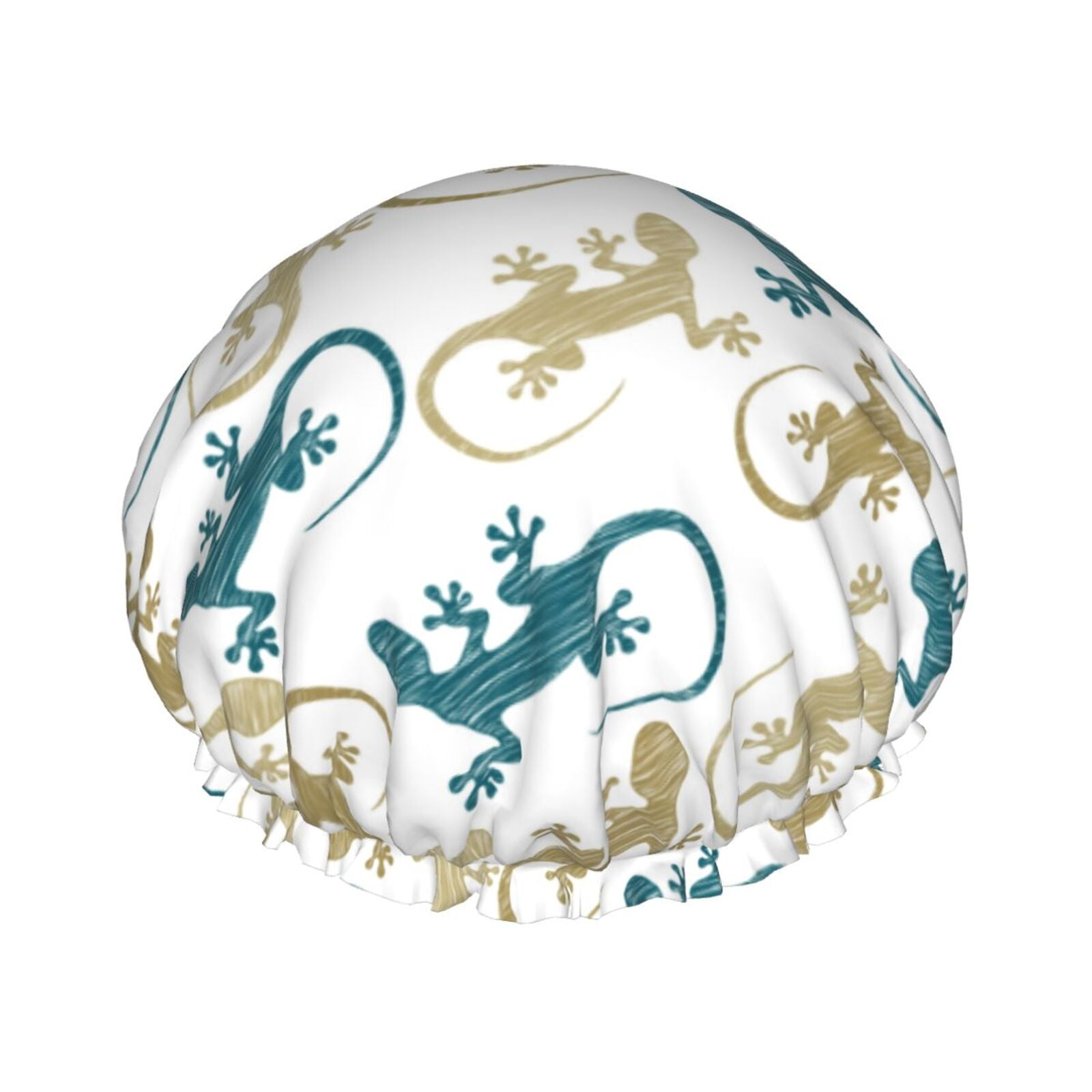 Artistic Cute Lizard Gecko_A Shower Cap, Reusable Bath Hair Hat for all ...