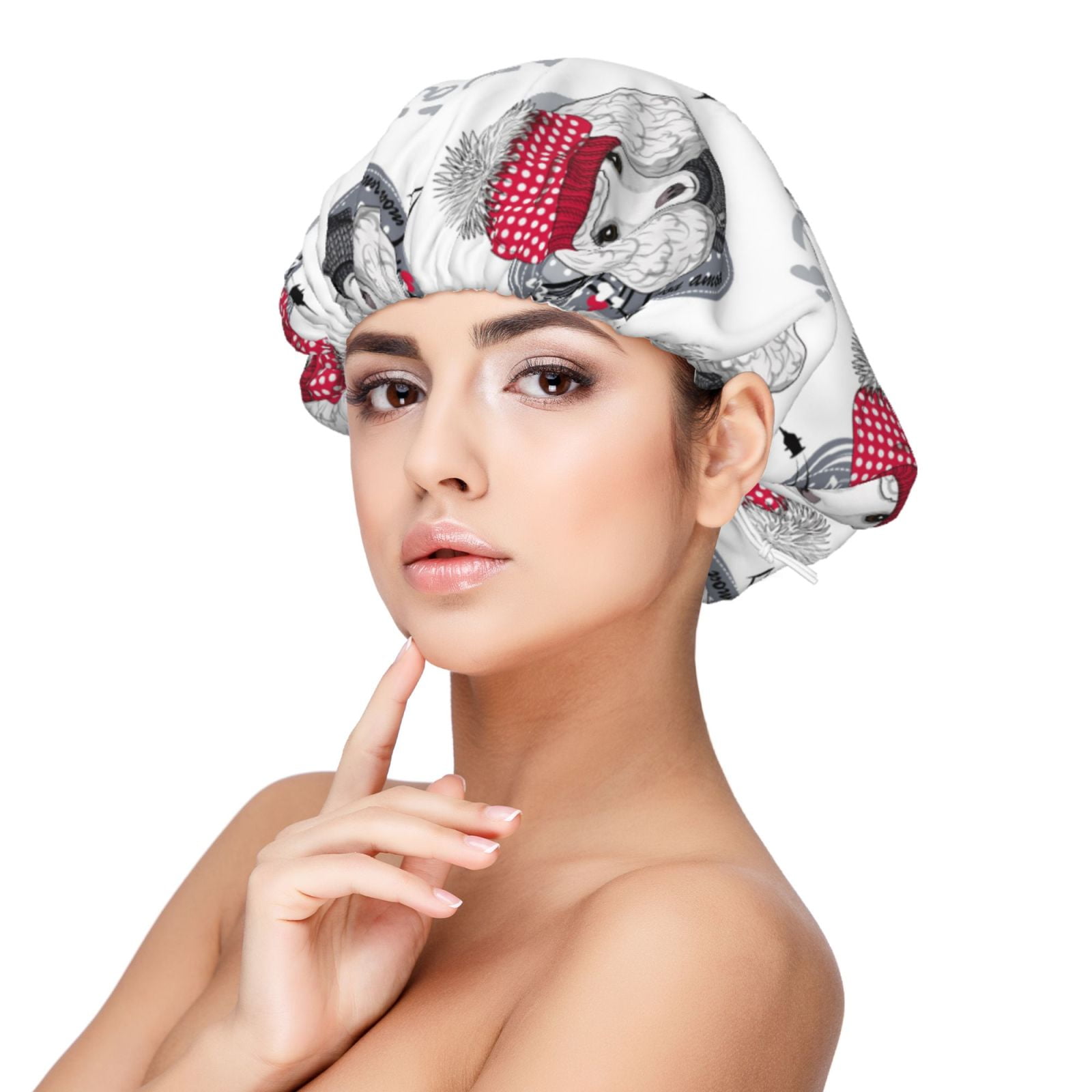 Artistic Cute Poodle Dog Red Silk Bonnet for Sleeping Women/Men ...