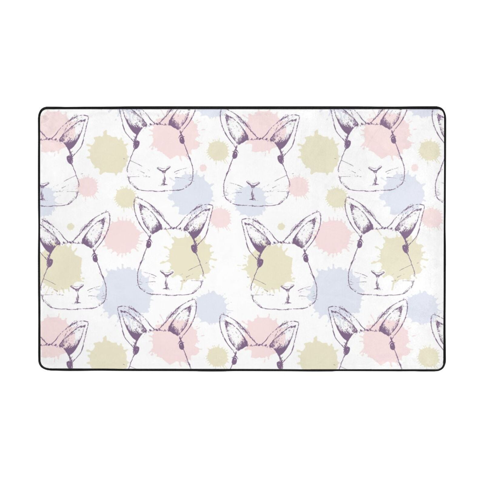 Artistic Cute Rabbit Head Universal Door Mat Indoor Entrance, 60×39 Non ...
