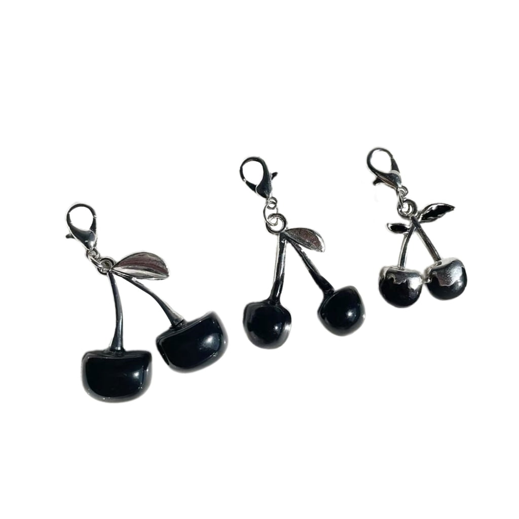 Artistic Dark Cherries Keychain Set Unique Dark Cherries Keychains Set ...