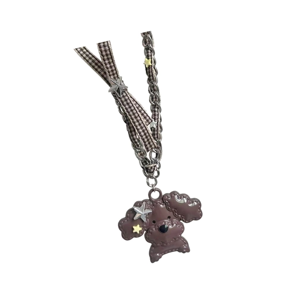 Artistic Dog Fabric Metal Blend Pendant Necklace Delicate Clavicle ...