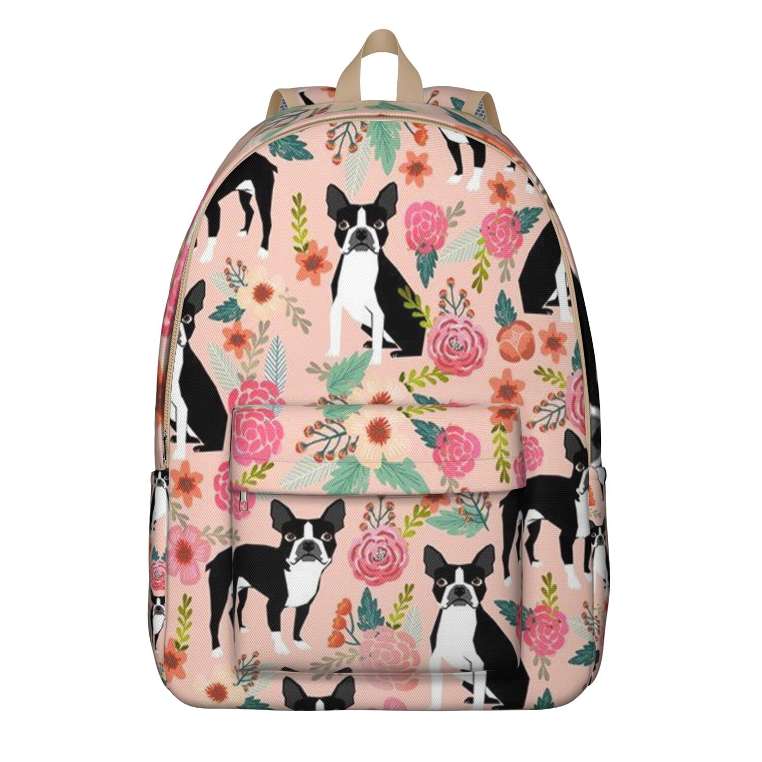 Artistic Dog Print Backpack, Waterproof Bookbag with Hand-Drawn Dog ...