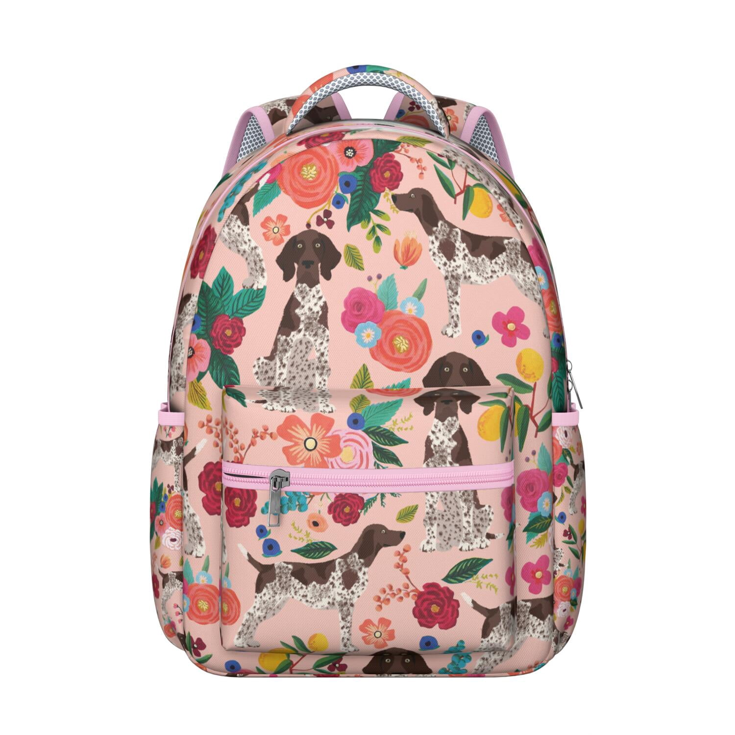 Artistic Dog Print Backpack with Watercolor Dog Artwork, Featuring Paw ...
