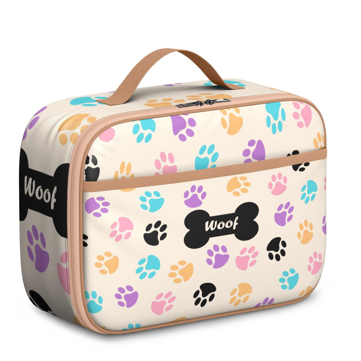 Artistic Dog Print Lunch Tote – Boho Dog Aesthetic Dogs and Hearts ...