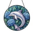 Artistic Dolphin Floral Stained Glass Suncatcher – Nautical Window ...