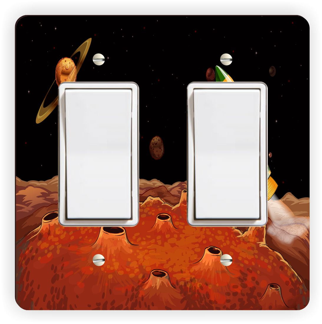 Artistic Donna - Rocket Ship - OuterSpace -Double Rocker Light Switch ...