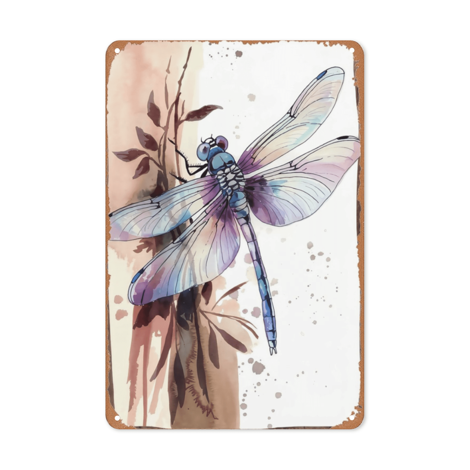 Artistic Dragonfly Leaves metal sign Botanical Garden Decor Nature Art ...