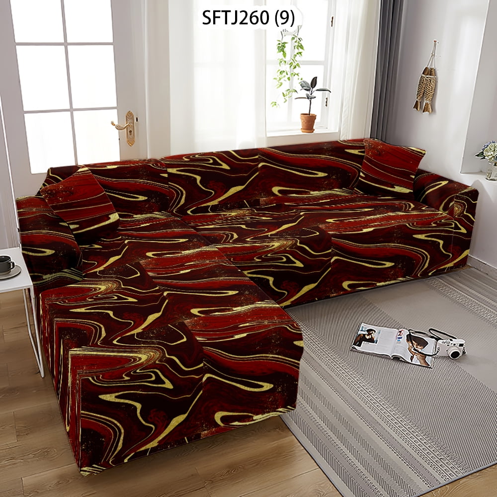 Artistic Effect Color Oil Painting Beauty Sofs Covers Corner Shaped Chaise Longue Sofa Slipcover ...