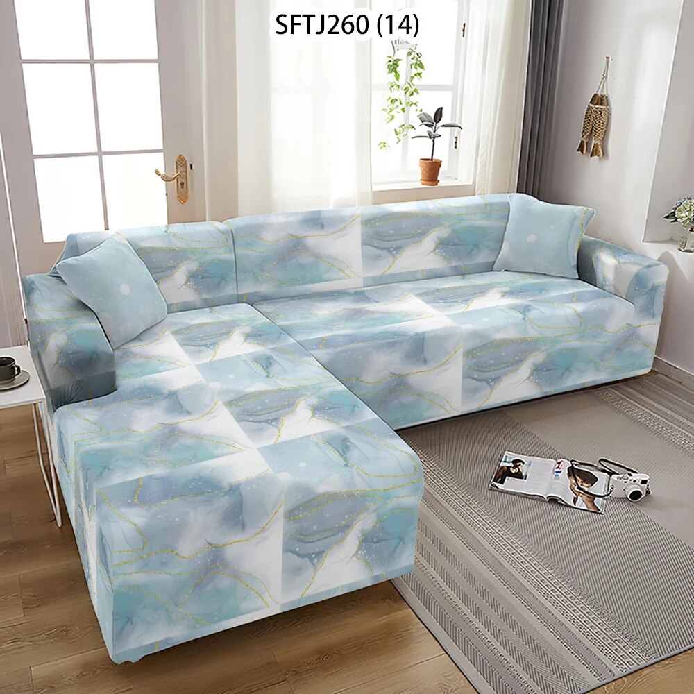 Artistic Effect Color Oil Painting Beauty Sofs Covers Corner Shaped Chaise Longue Sofa Slipcover ...