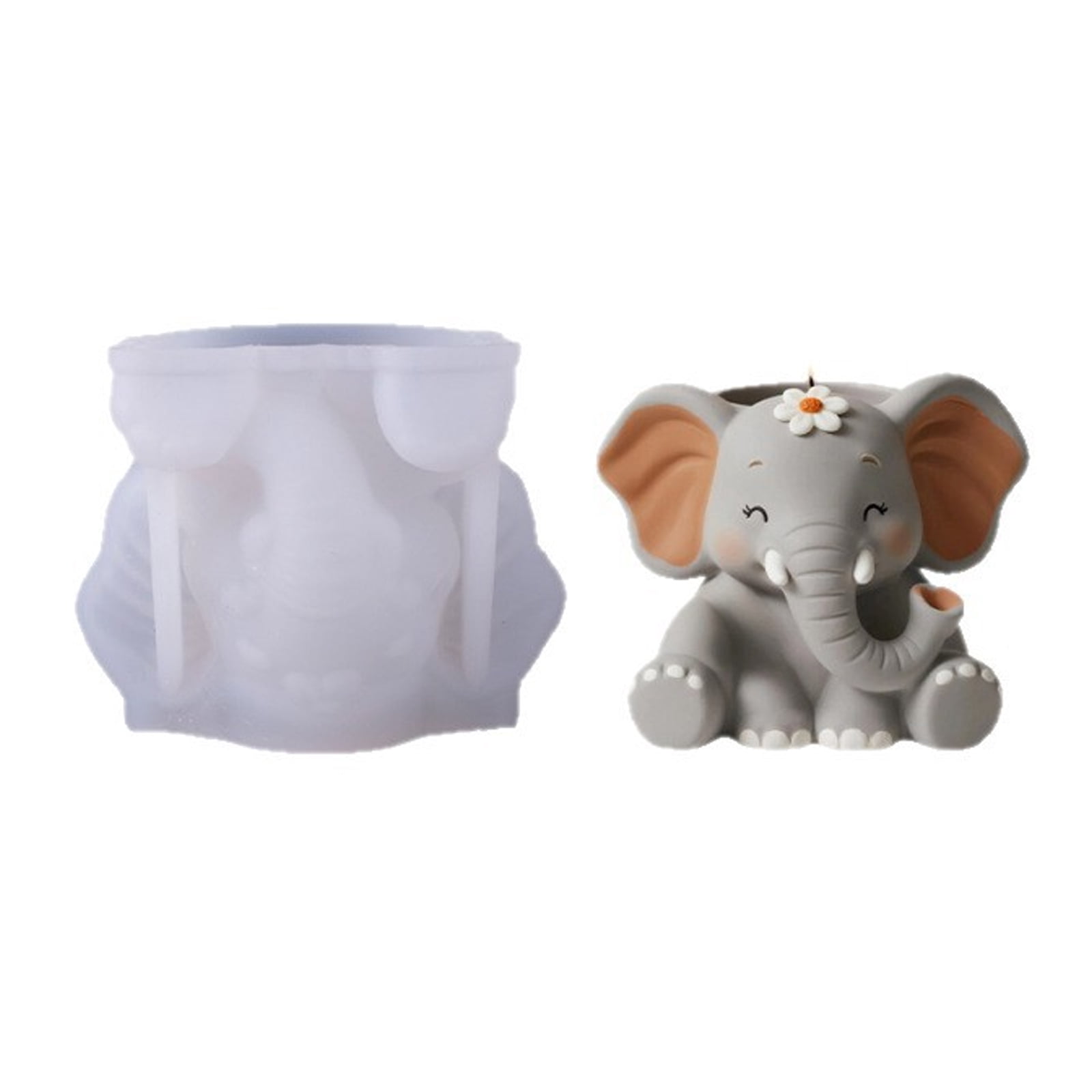 Artistic Elephant Shape Silicone Planter Mold Crafting Decorative ...