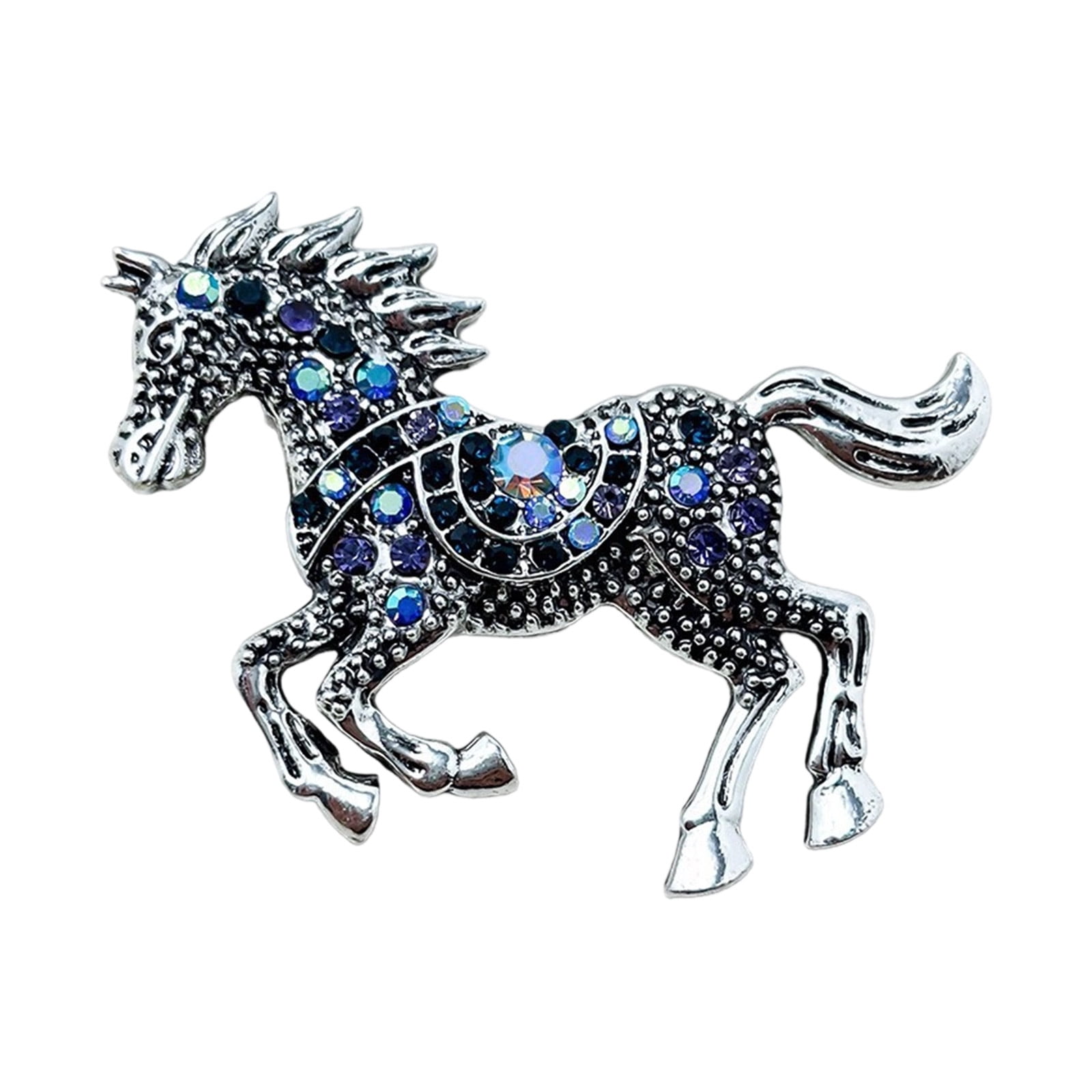Artistic Enameled Horse Lapel Pin With Rhinestones Accent Sparkling ...